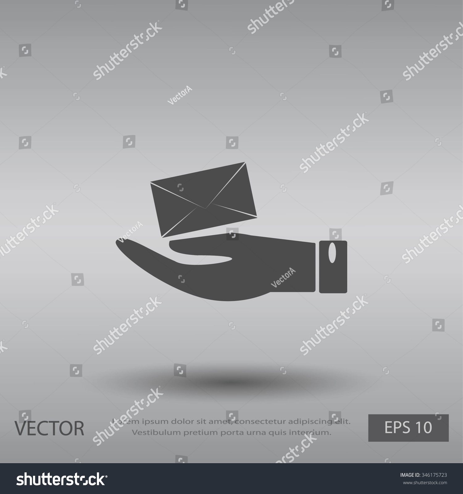 Email Hand Icon Stock Vector (Royalty Free) 346175723 | Shutterstock