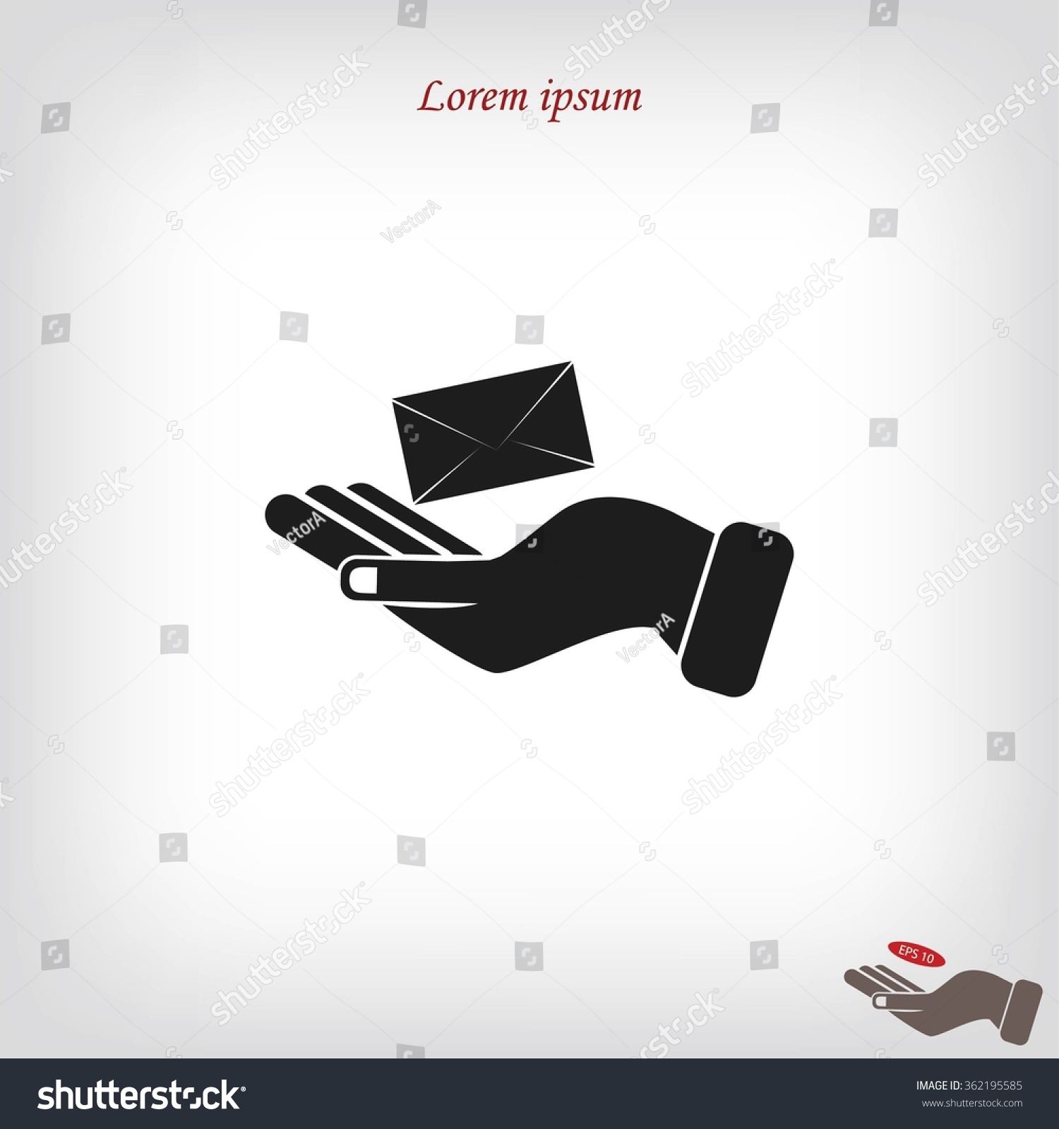 Email Hand Icon Stock Vector (Royalty Free) 362195585 | Shutterstock