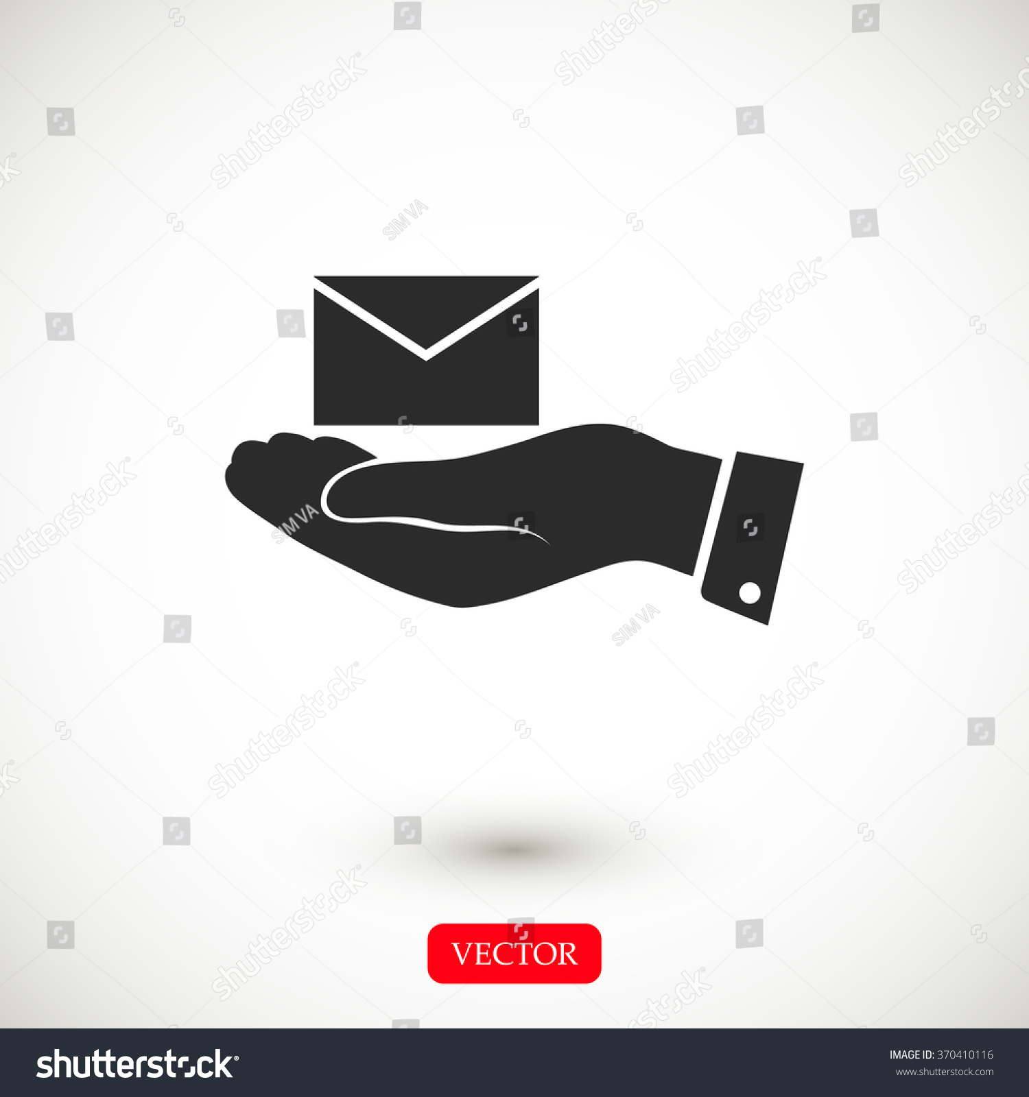 Email Hand Icon Stock Vector (Royalty Free) 370410116 | Shutterstock