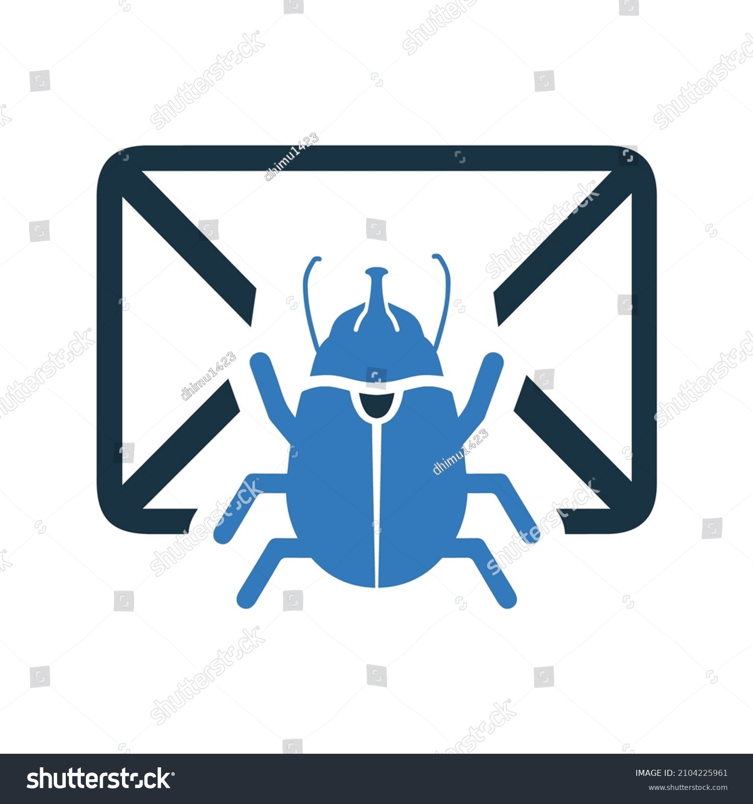 Email Letter Mail Message Bug Icon Stock Vector (Royalty Free ...
