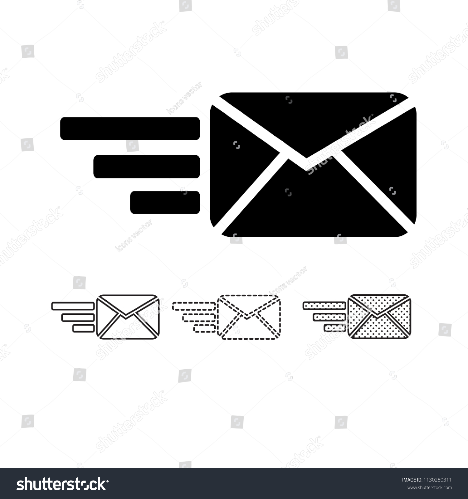Email Mail Icon Vector Stock Vector (Royalty Free) 1130250311 ...