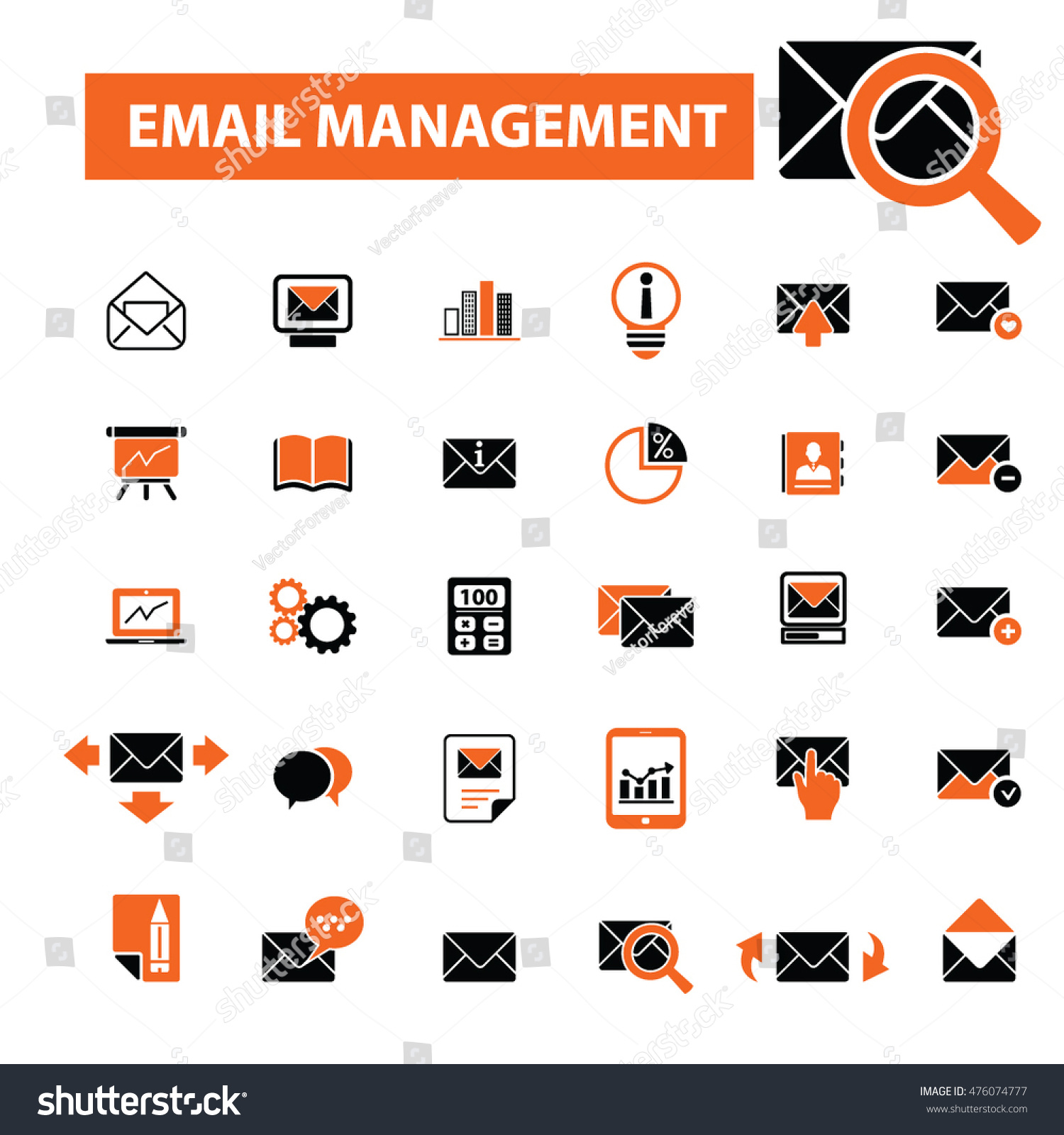 Email Management Icons Stock Vector (Royalty Free) 476074777