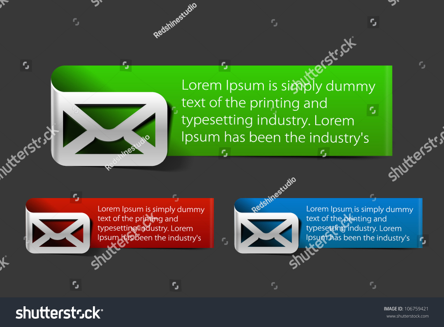 Email Mark Banner Design Vector Stock Vector (Royalty Free) 106759421 ...