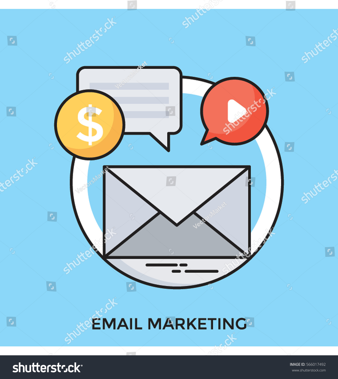 Email Marketing Vector Icon Stock Vector 566017492 - Shutterstock