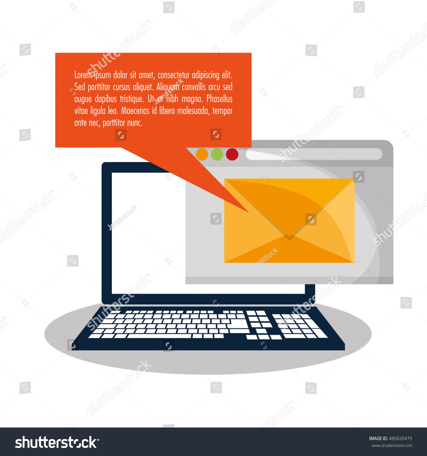 Email Message Communication Design Stock Vector (Royalty Free ...