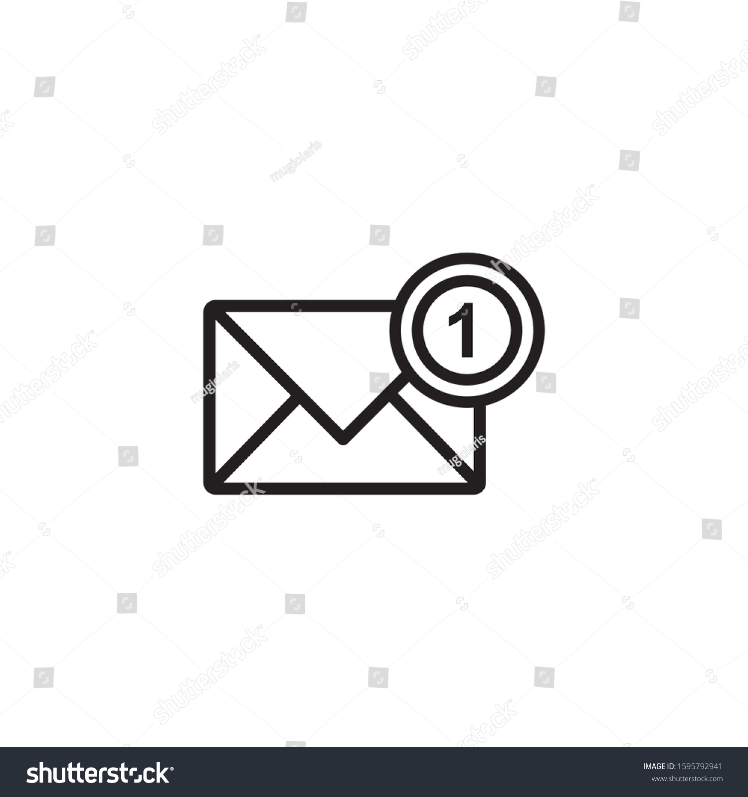 Email Notification Icon Symbol Vector Illustration Stock Vector ...