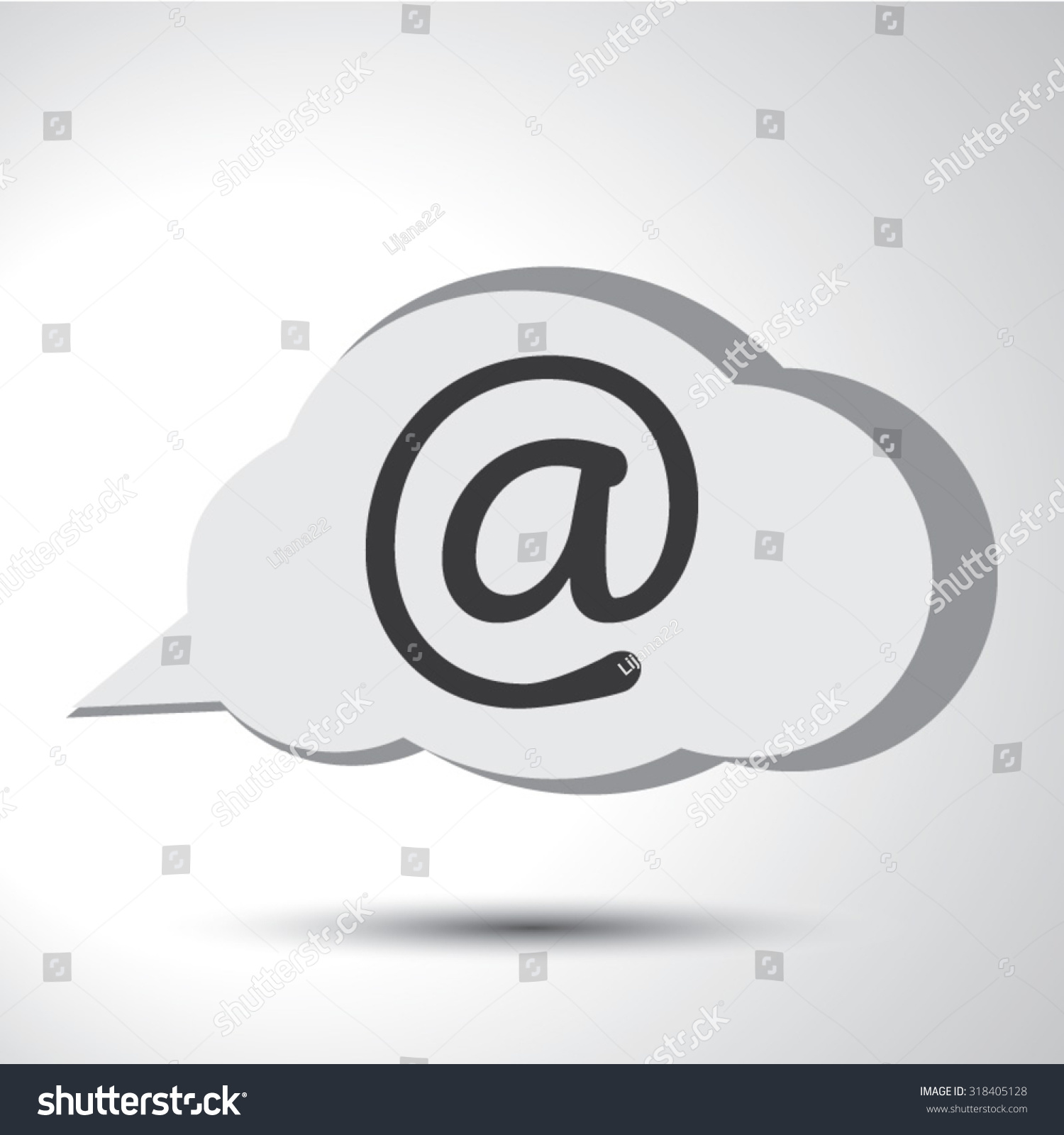 Email Sign Flat Icon Stock Vector (Royalty Free) 318405128