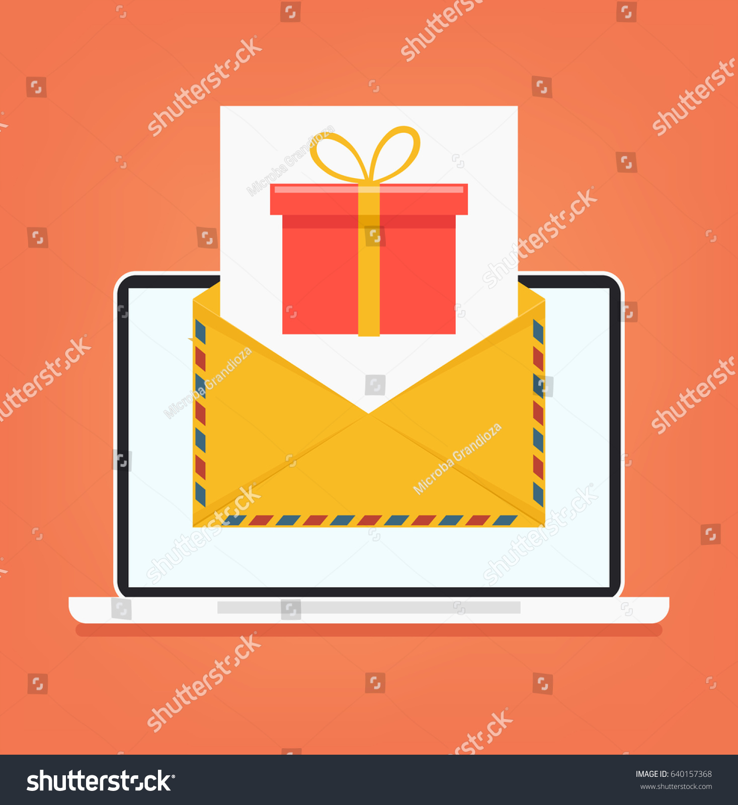 Email Gift Box Vector Flat Cartoon Stock Vector (Royalty Free ...