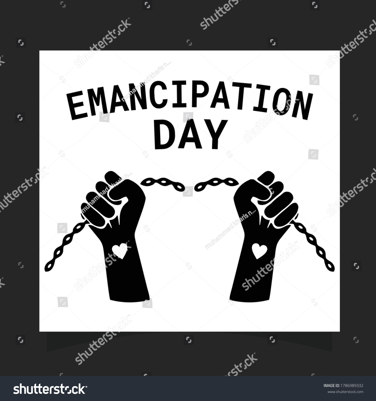 Emancipation Day Vector Premium Hand Love Stock Vector (Royalty Free ...