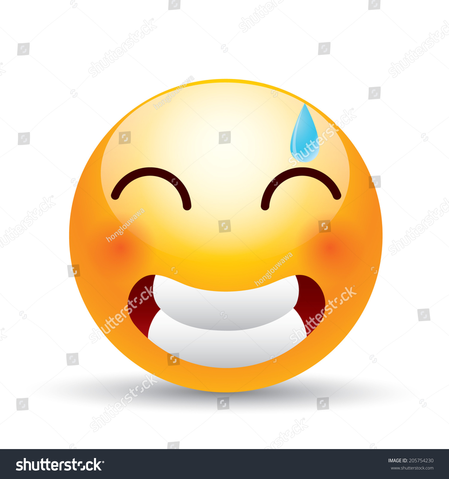 Embarrassed Expression Symbol: vector de stock (libre de regalías ...