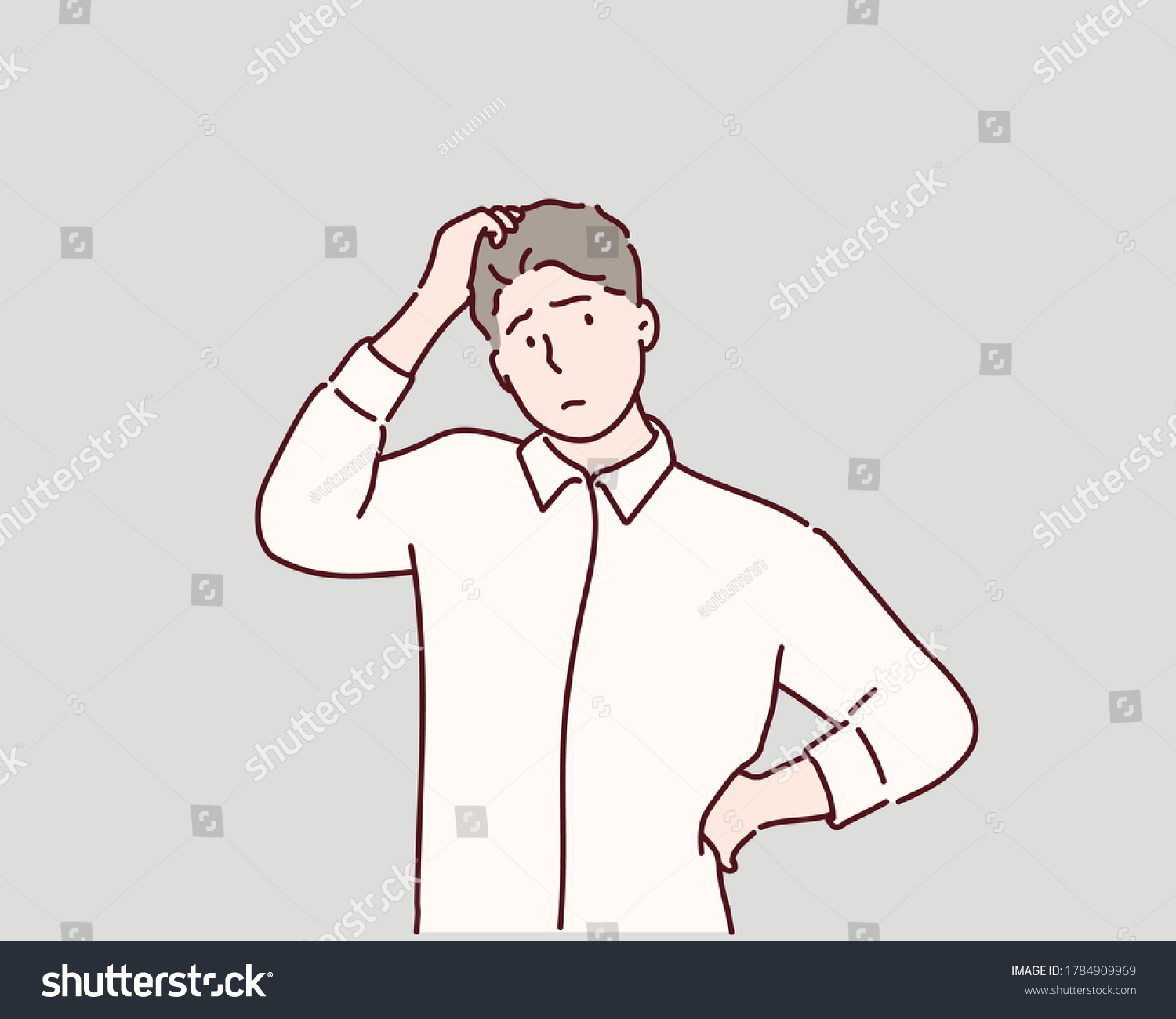 Embarrassed Man Hand Drawn Style Vector Stock Vector (Royalty Free ...