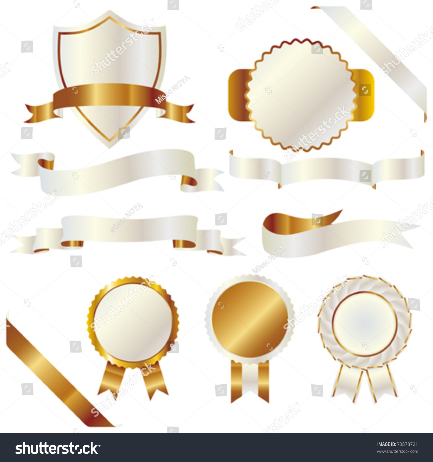 Emblem Ribbon Set Stock Vector (Royalty Free) 73878721