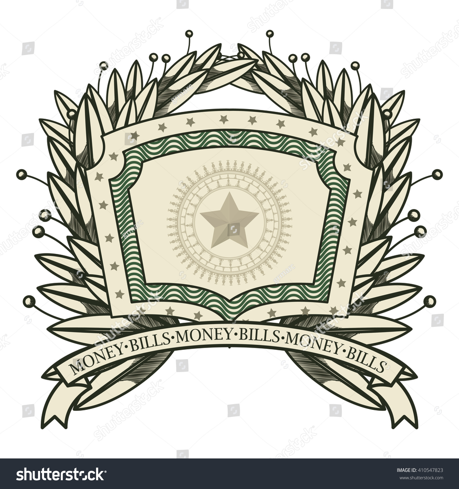 Emblem Dollar Bill Design Stock Vector (Royalty Free) 410547823 ...