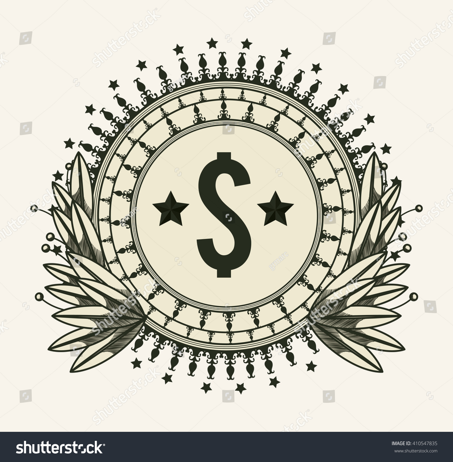 Emblem Dollar Bill Design Stock Vector (Royalty Free) 410547835