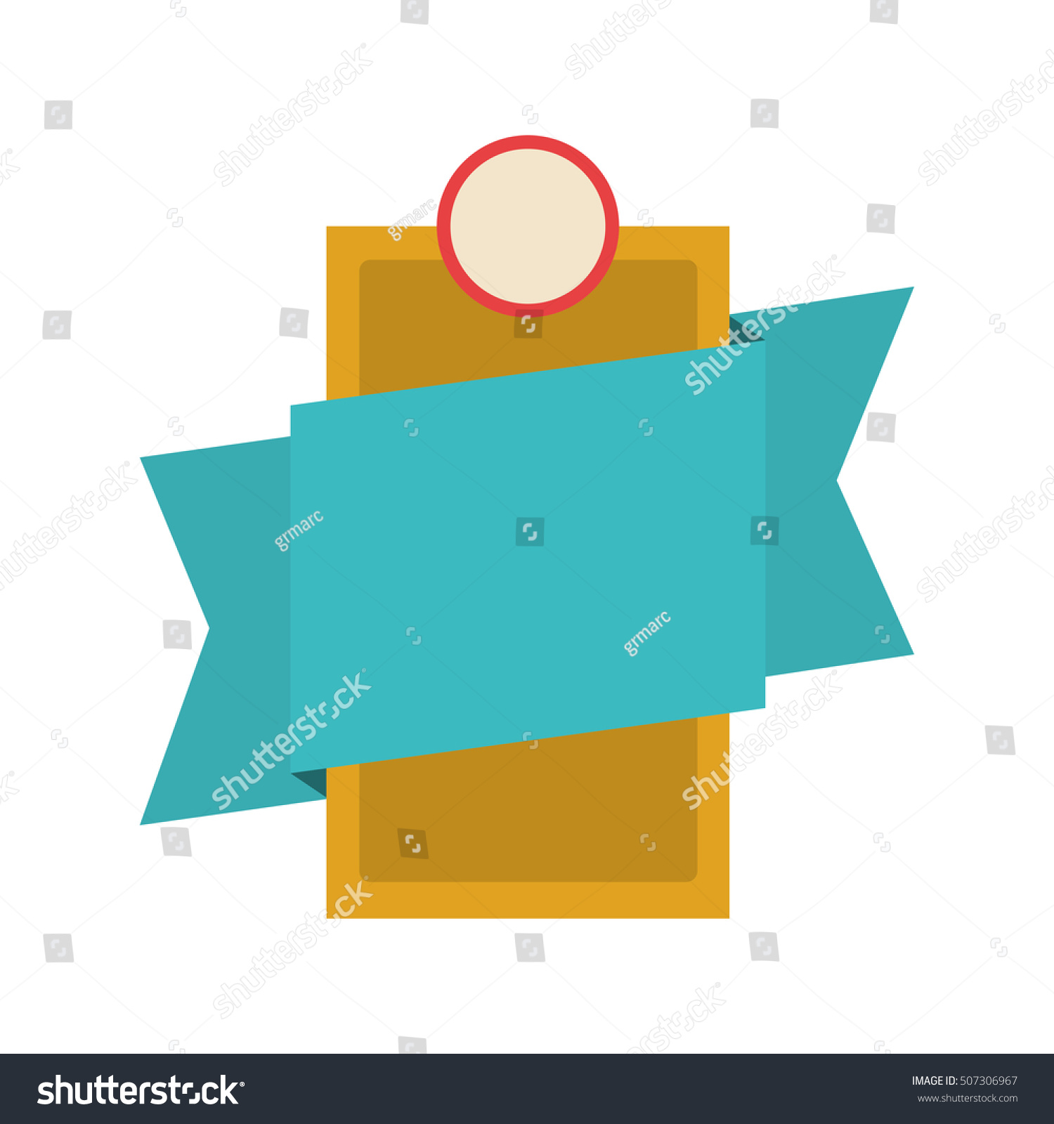 Emblem Heraldic Rectangle Shape Blue Label Stock Vector (Royalty Free ...