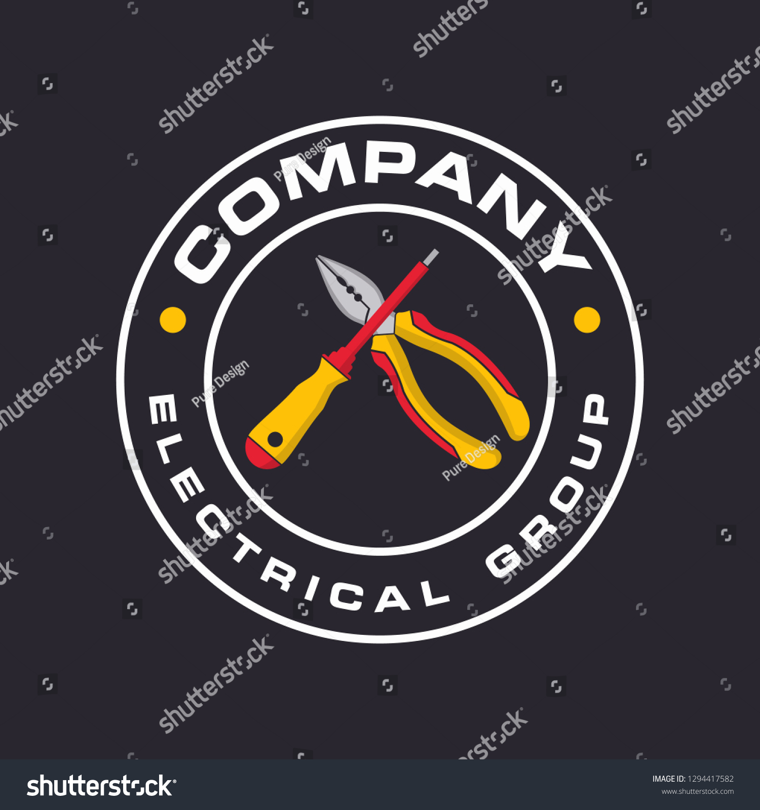 Emblem Logo Electrical Group Stock Vector (Royalty Free) 1294417582