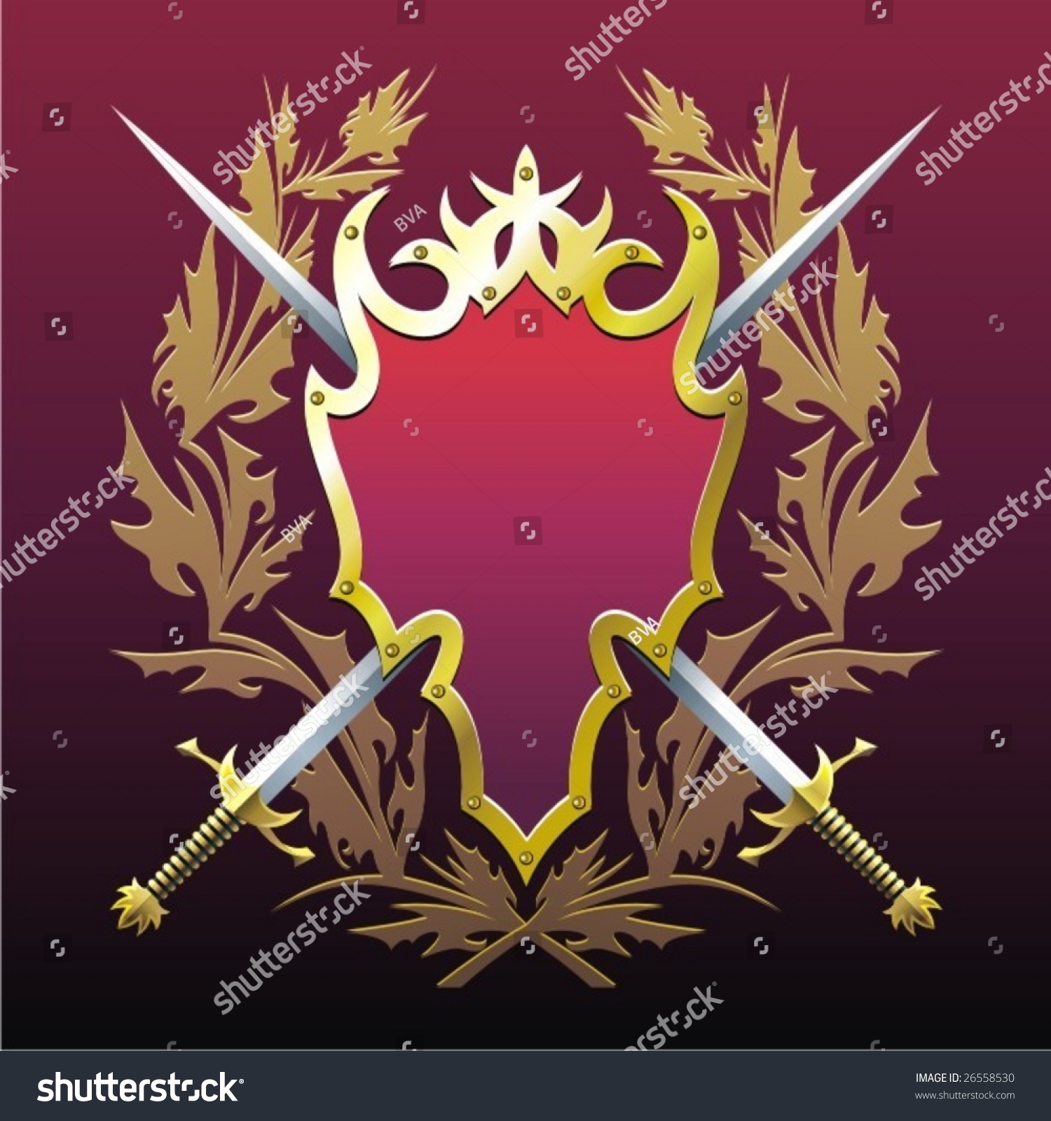 Emblem Swords: vector de stock (libre de regalías) 26558530
