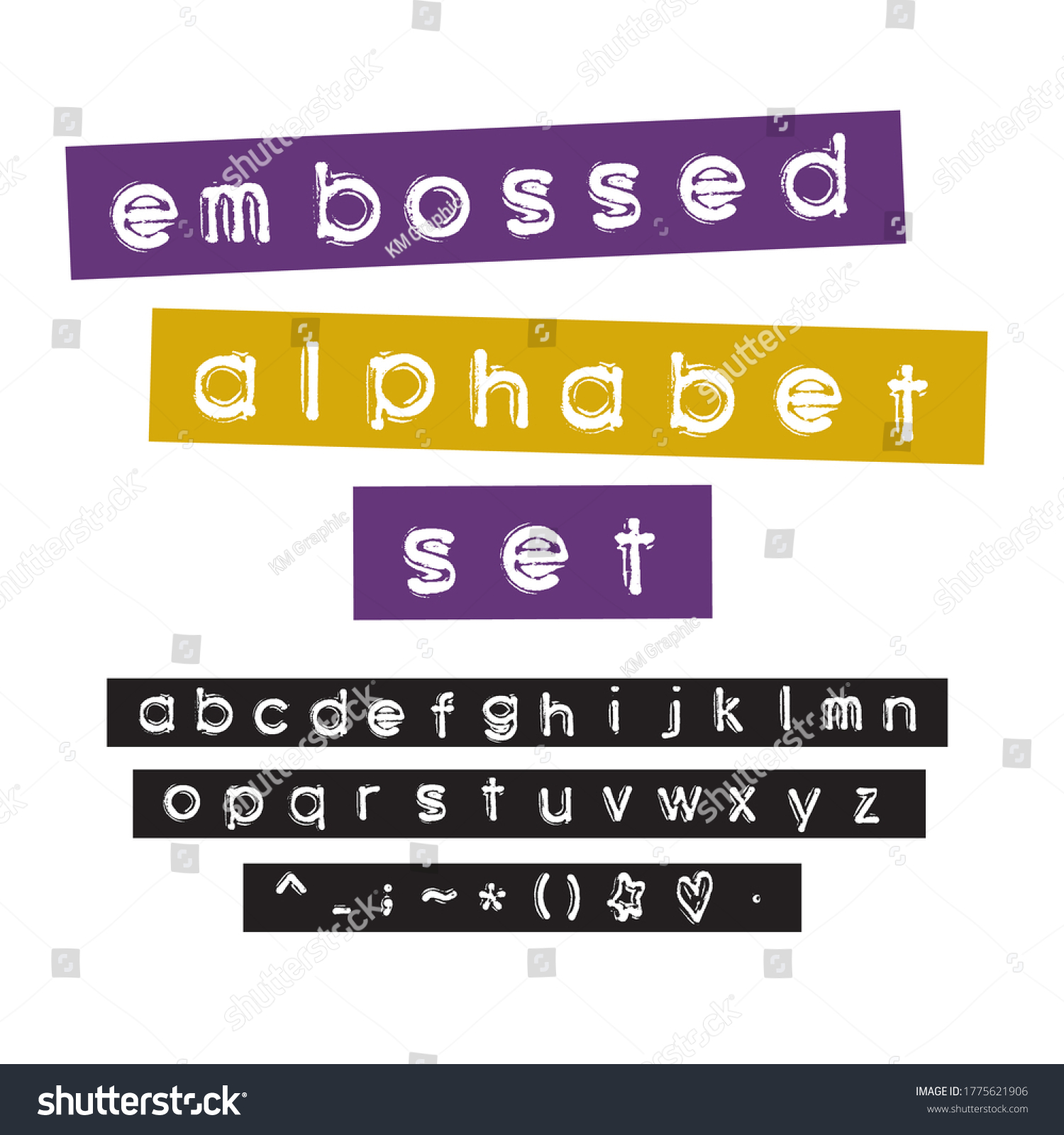 Embossed Letters Label Typevector Alphabet Stock Vector (Royalty Free ...