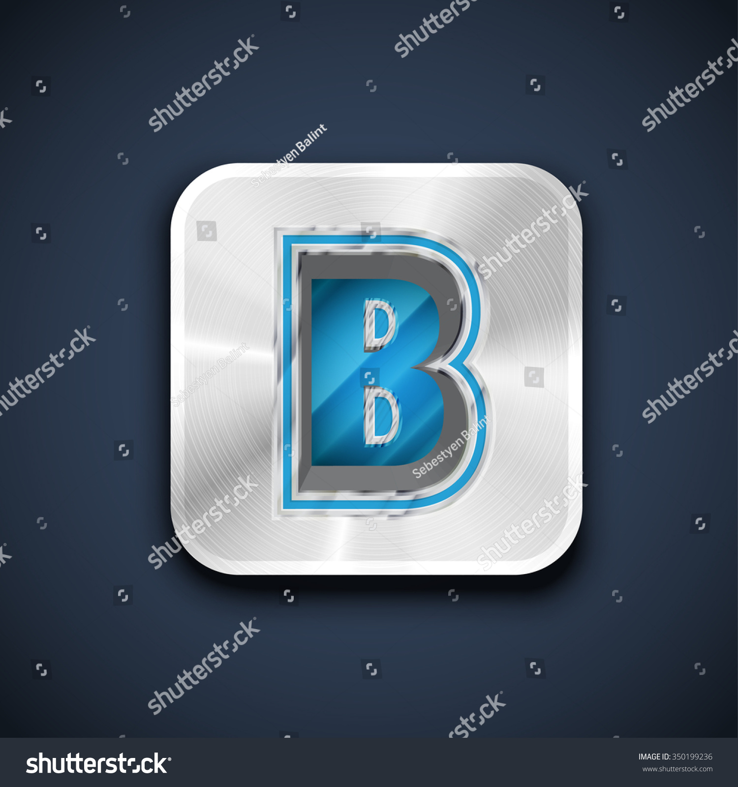 Embossed Metal Font Vector Stock Vector (Royalty Free) 350199236