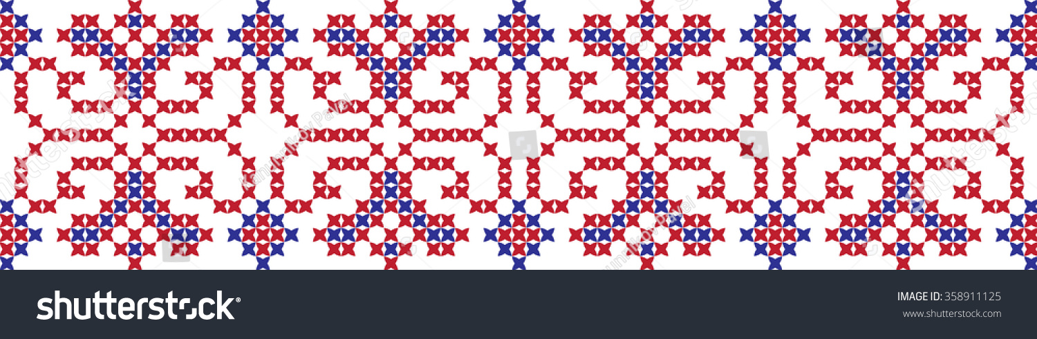 Embroidered Pattern On Transparent Background Stock Vector (Royalty ...