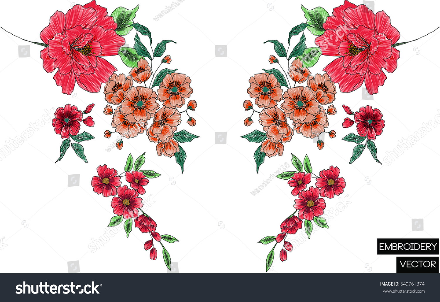 Embroidery Design Stock Vector (Royalty Free) 549761374 | Shutterstock