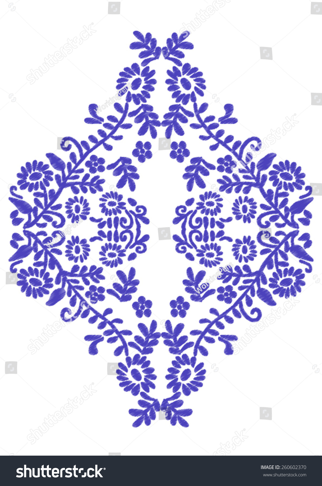 Embroidery Patternmotif Vector Stock Vector (Royalty Free) 260602370 ...