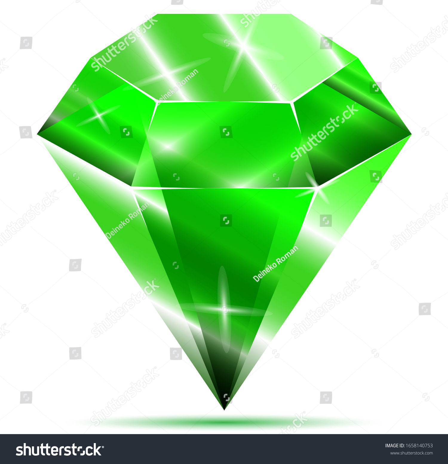 Emerald Gemstone Crystal Vector Graphics Illustration Stock Vector ...