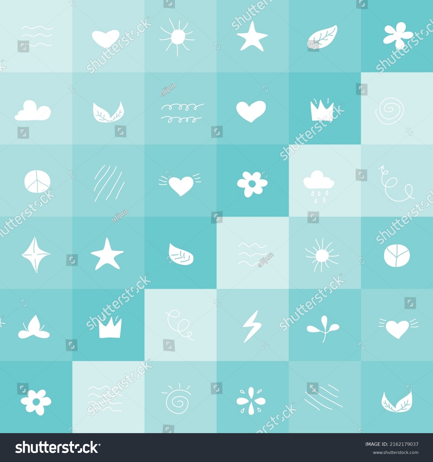 Emerald Plaid Pattern Doodle Elements Pastel Stock Vector (Royalty Free ...