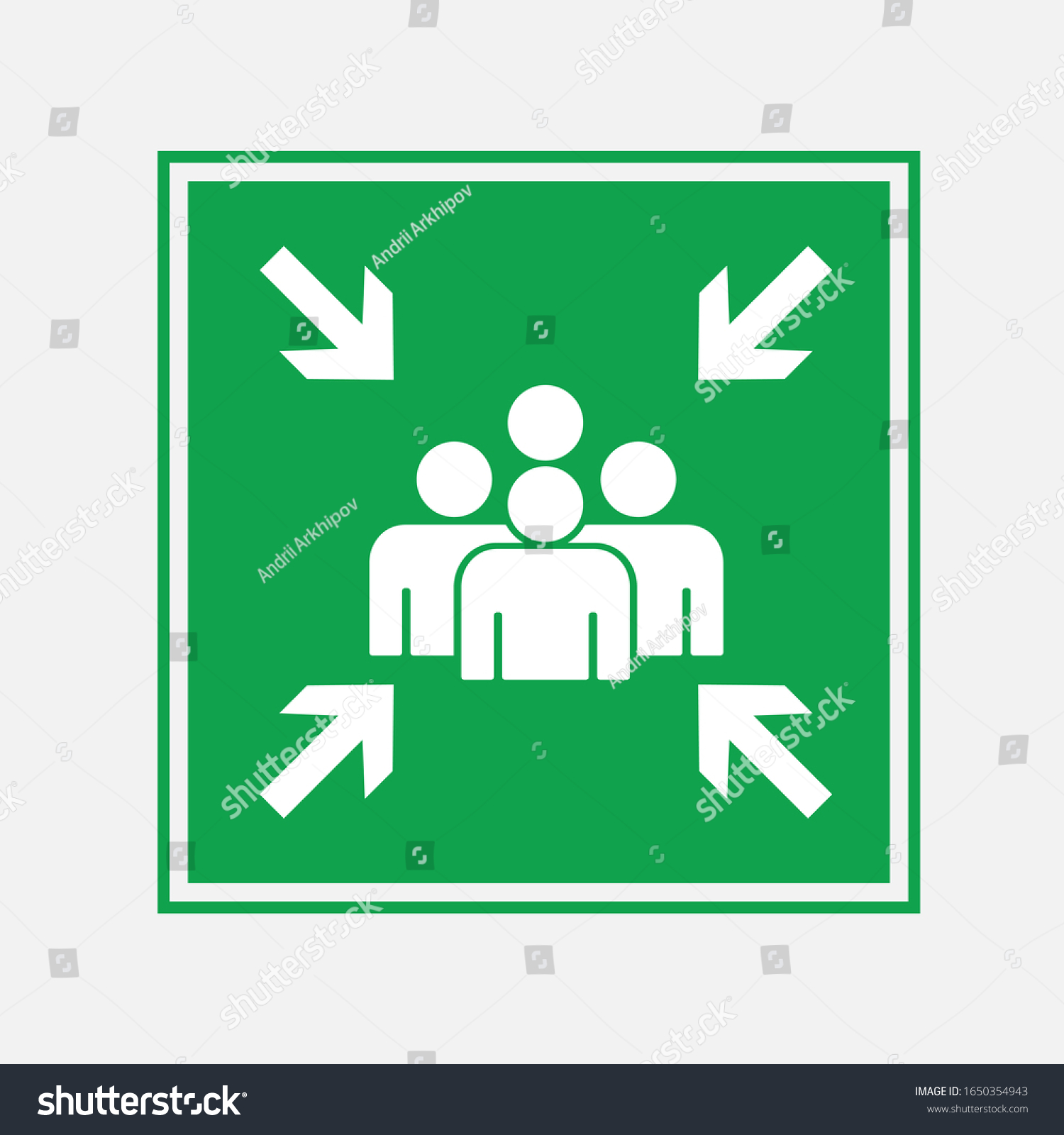 Emergency Evacuation Assembly Point Sign Vector Stock Vector (Royalty ...