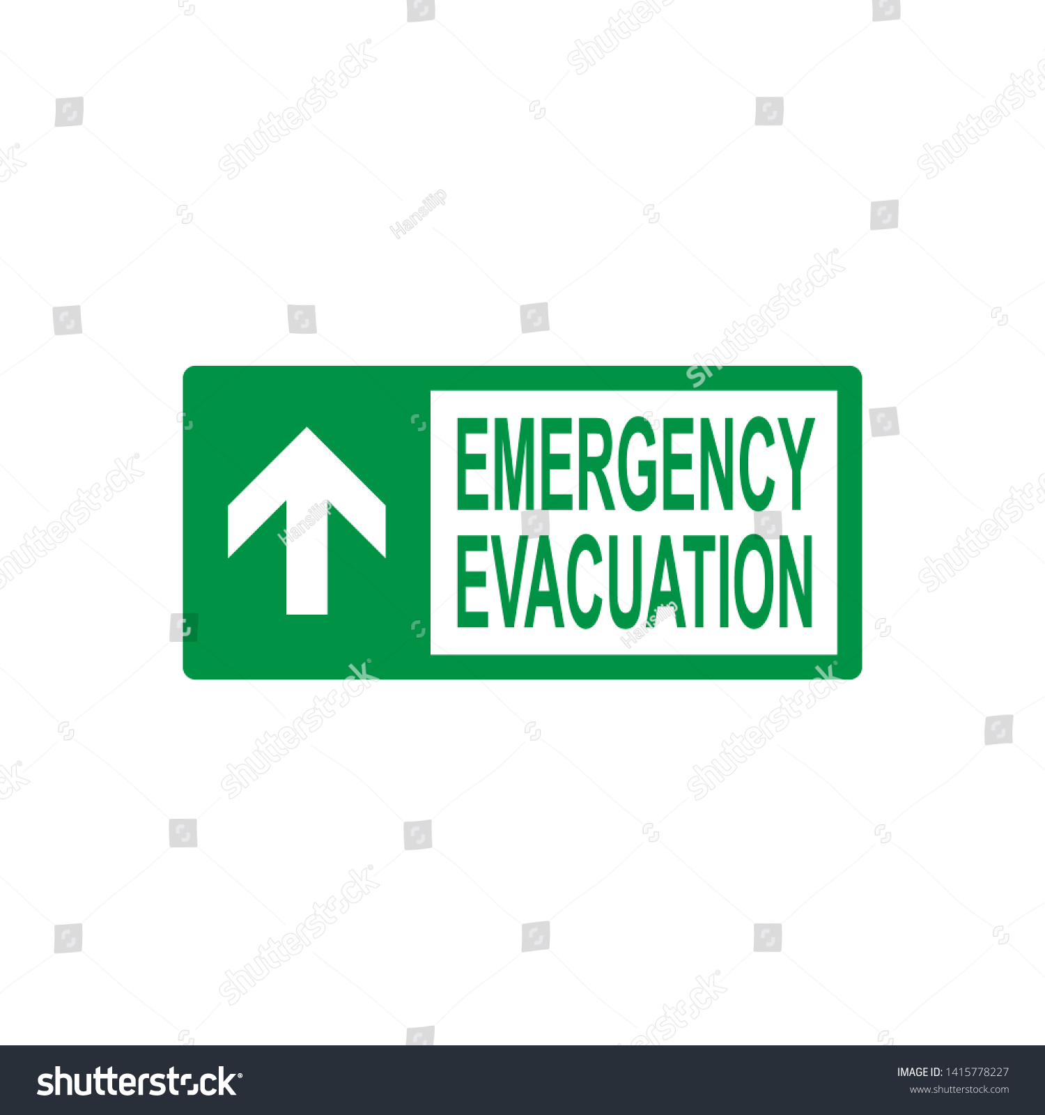 Emergency Evacuation Vector Signage Illustration Design Stock Vector ...