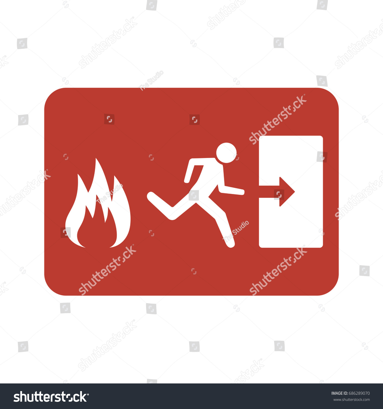 Emergency Exit Direction Safe Condition Sign: เวกเตอร์สต็อก (ปลอดค่า ...