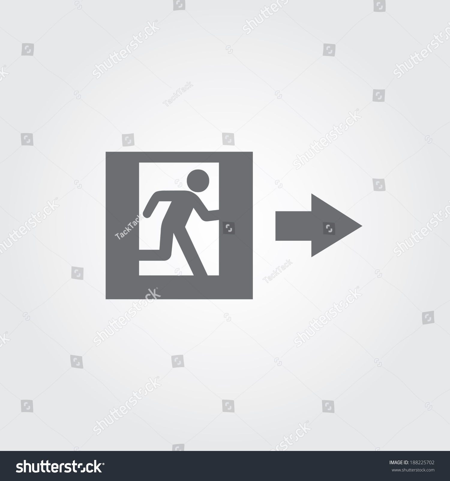 Emergency Exit Sign On Gray Background: เวกเตอร์สต็อก (ปลอดค่าลิขสิทธิ์ ...
