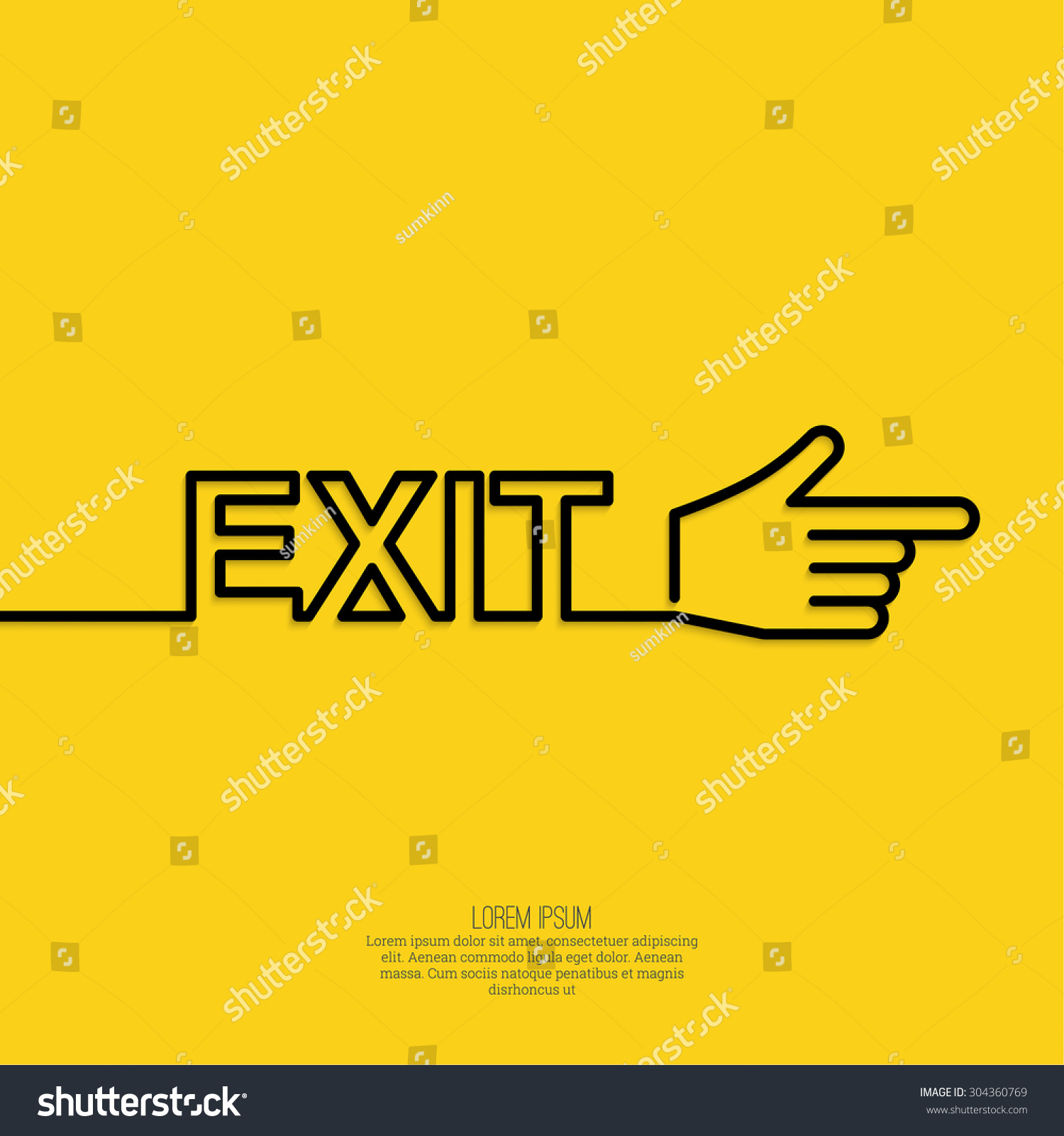 Emergency Exit Sign Pointing Hand Vector Stock Vector (Royalty Free ...