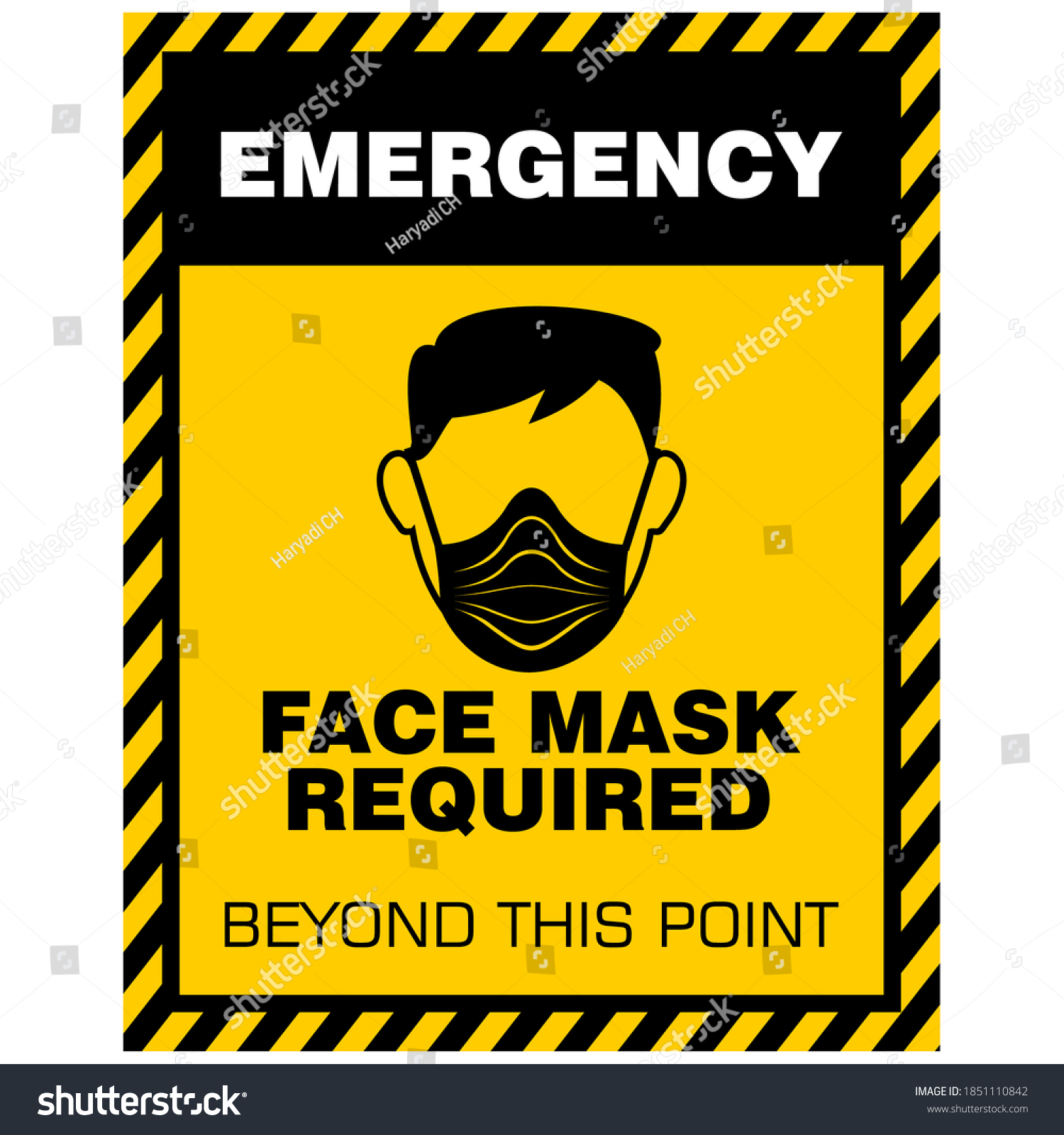 Emergency Face Mask Required Poster Vector Stock Vector (Royalty Free ...