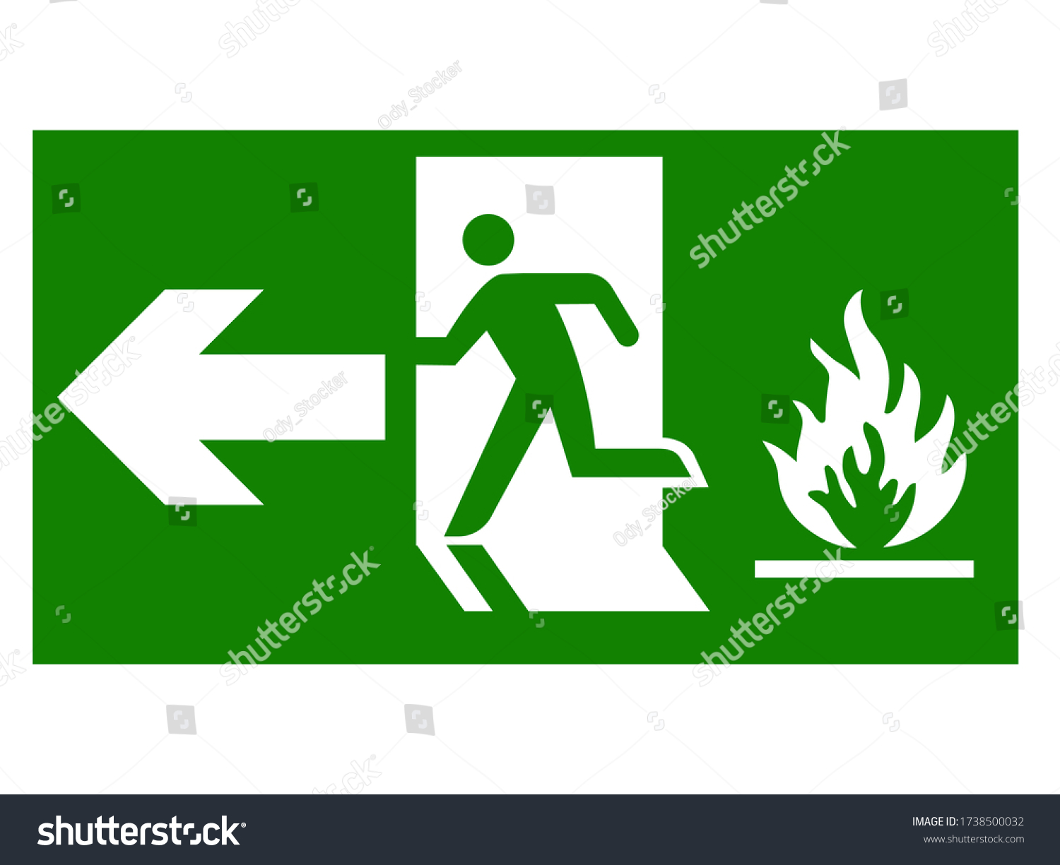 Emergency Fire Exit Sign Esp10 Stock Vector (Royalty Free) 1738500032