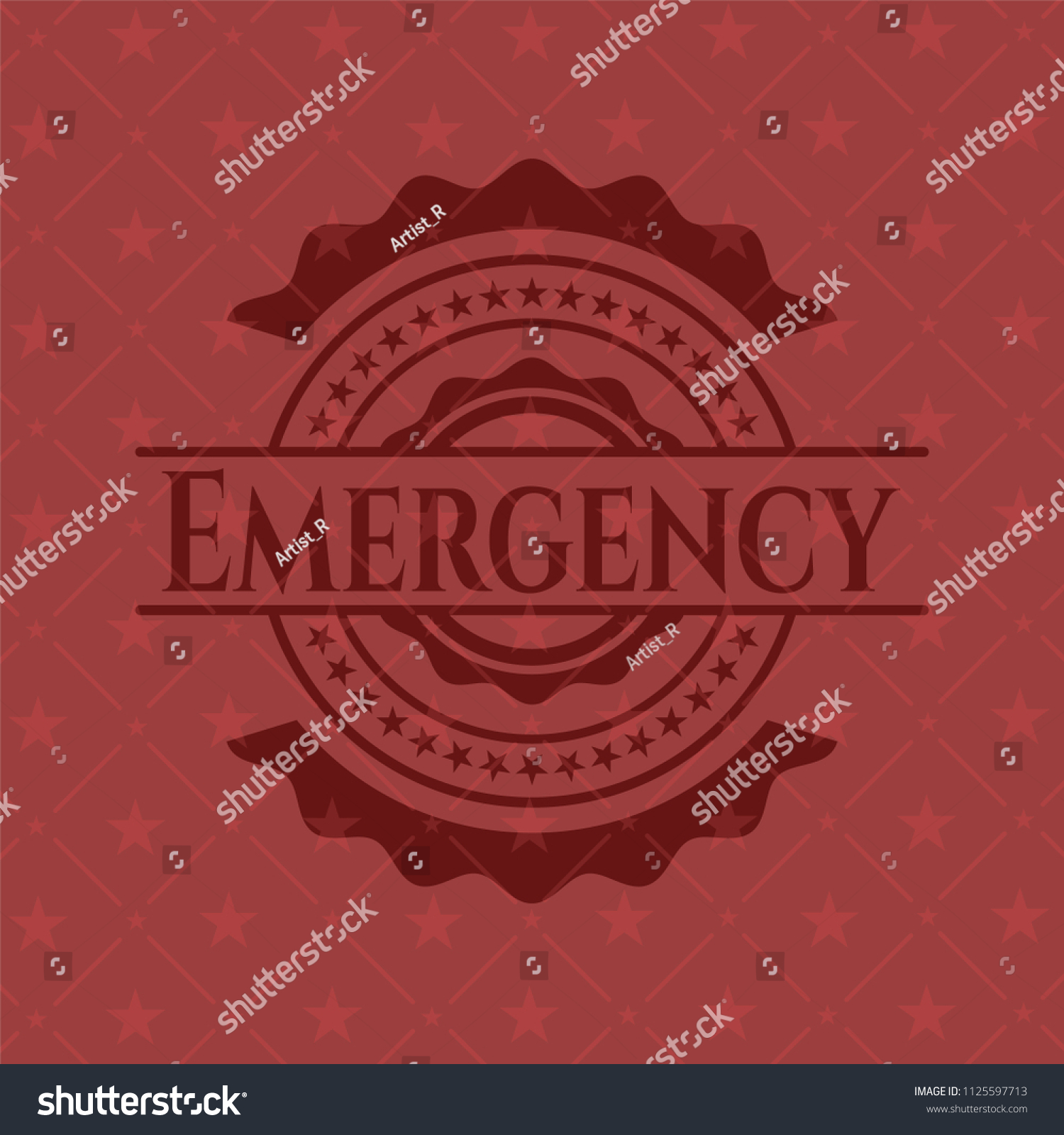 Emergency Retro Red Emblem Stock Vector (Royalty Free) 1125597713 ...