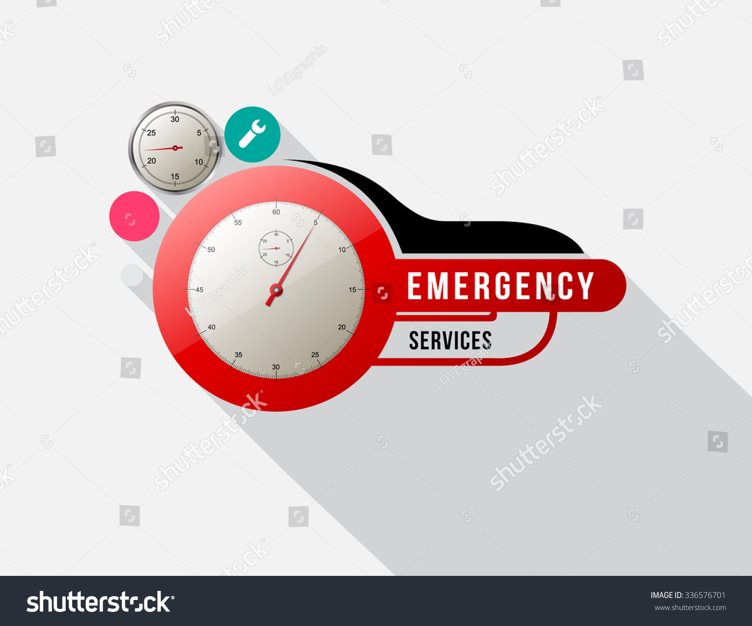 Emergency Services Odometer Vector Illustration Stock Vector (Royalty ...