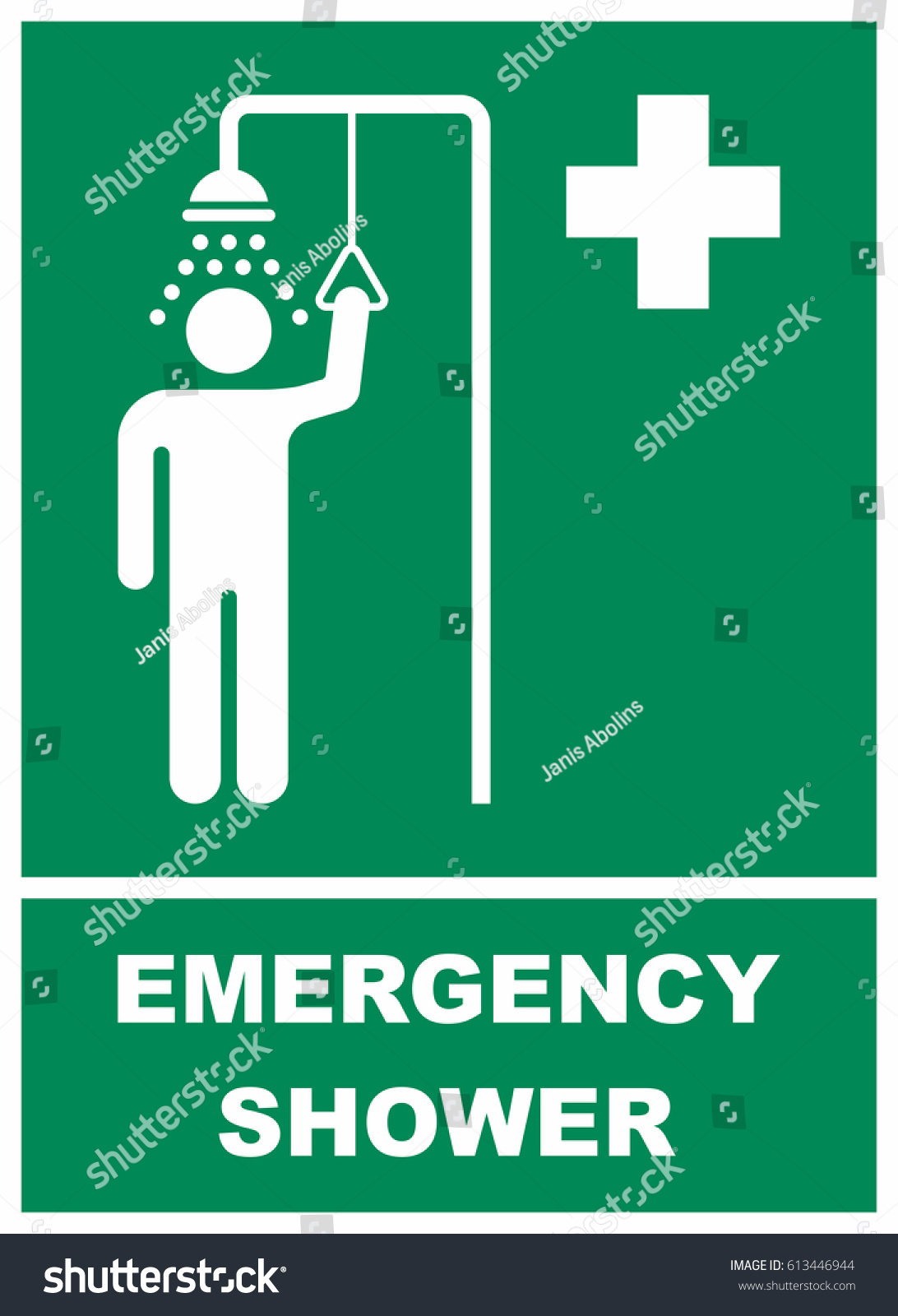 Emergency Shower Sign Stock Vector (Royalty Free) 613446944 | Shutterstock