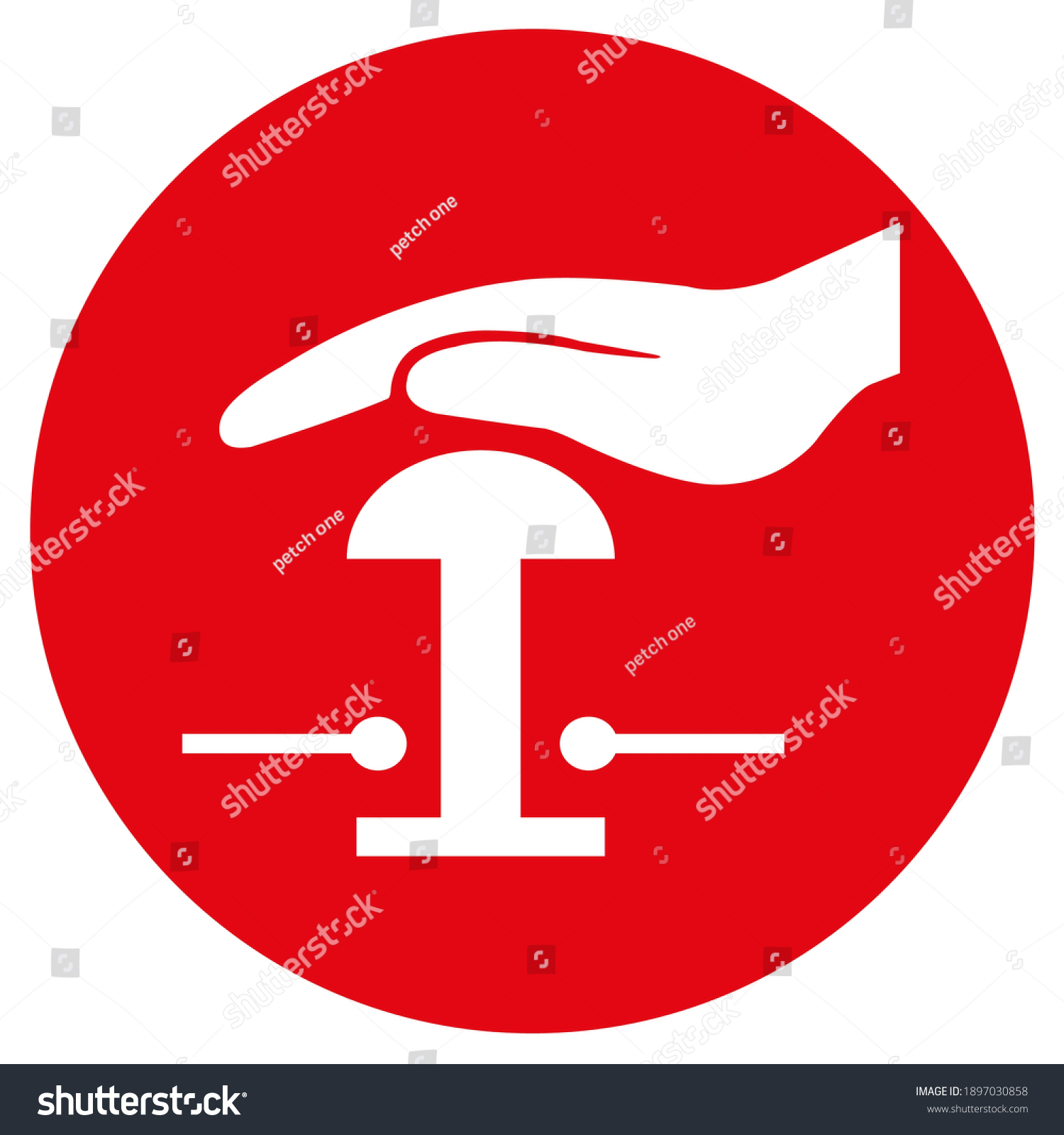 Emergency Stop Push Button Sign Stock Vector (Royalty Free) 1897030858 ...