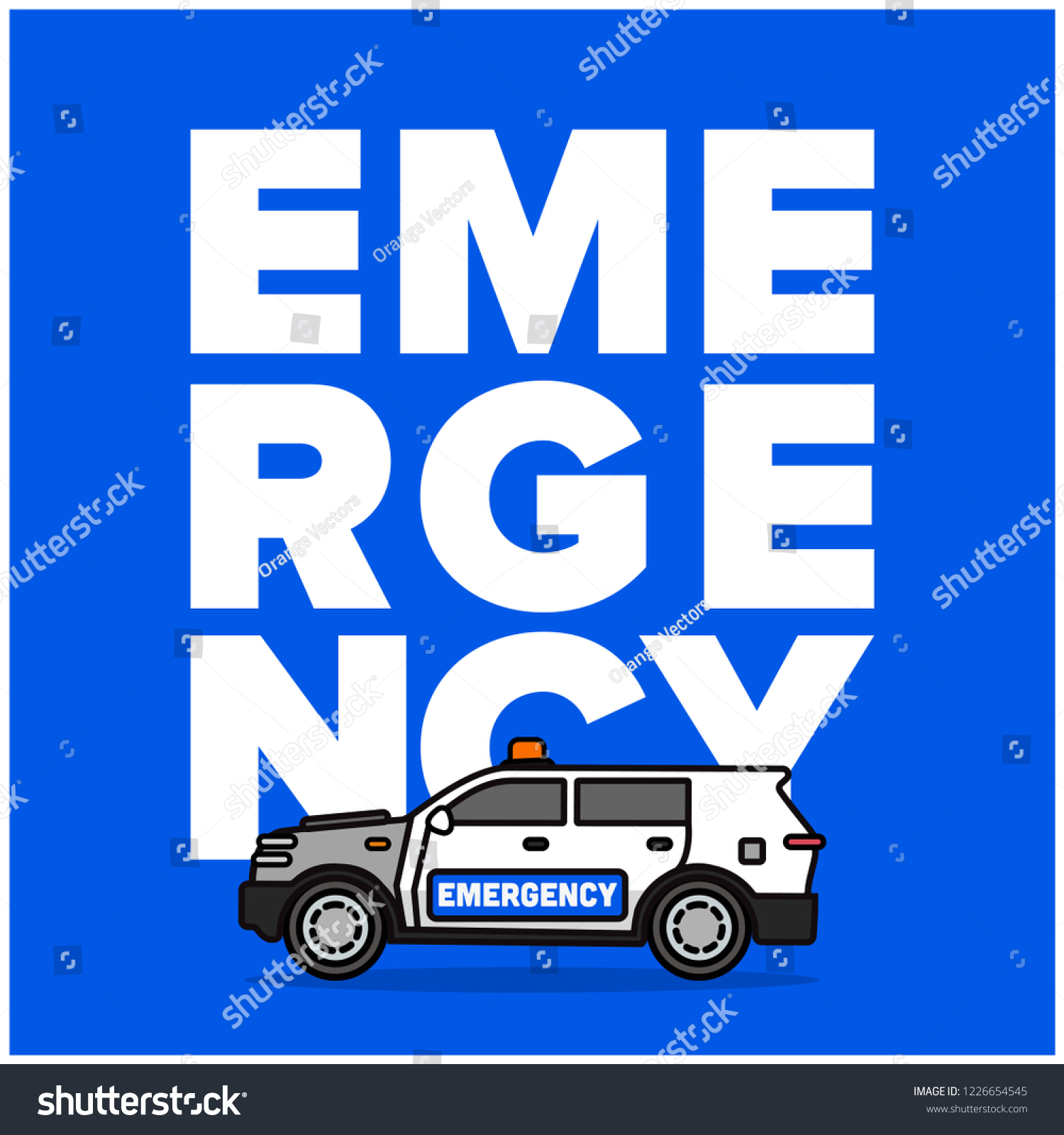Emergency Suv Car Vector Typography Stock Vector (Royalty Free ...