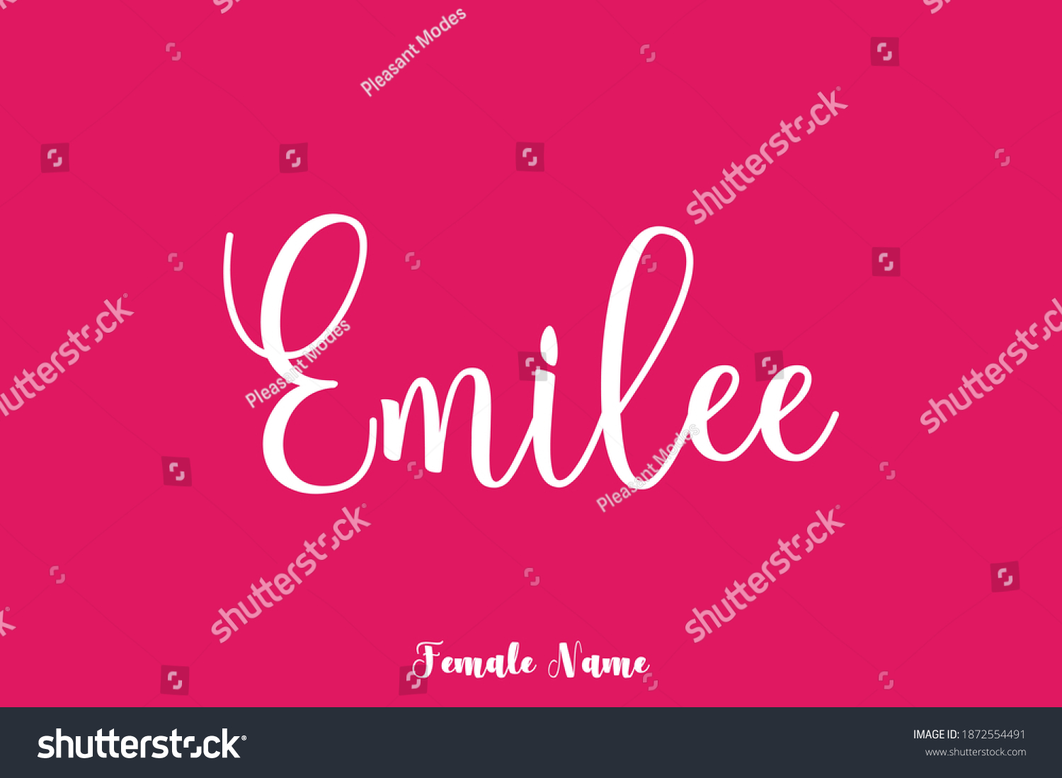 Emilee Female Name Cursive Calligraphy Text เวกเตอร์สต็อก ปลอดค่า