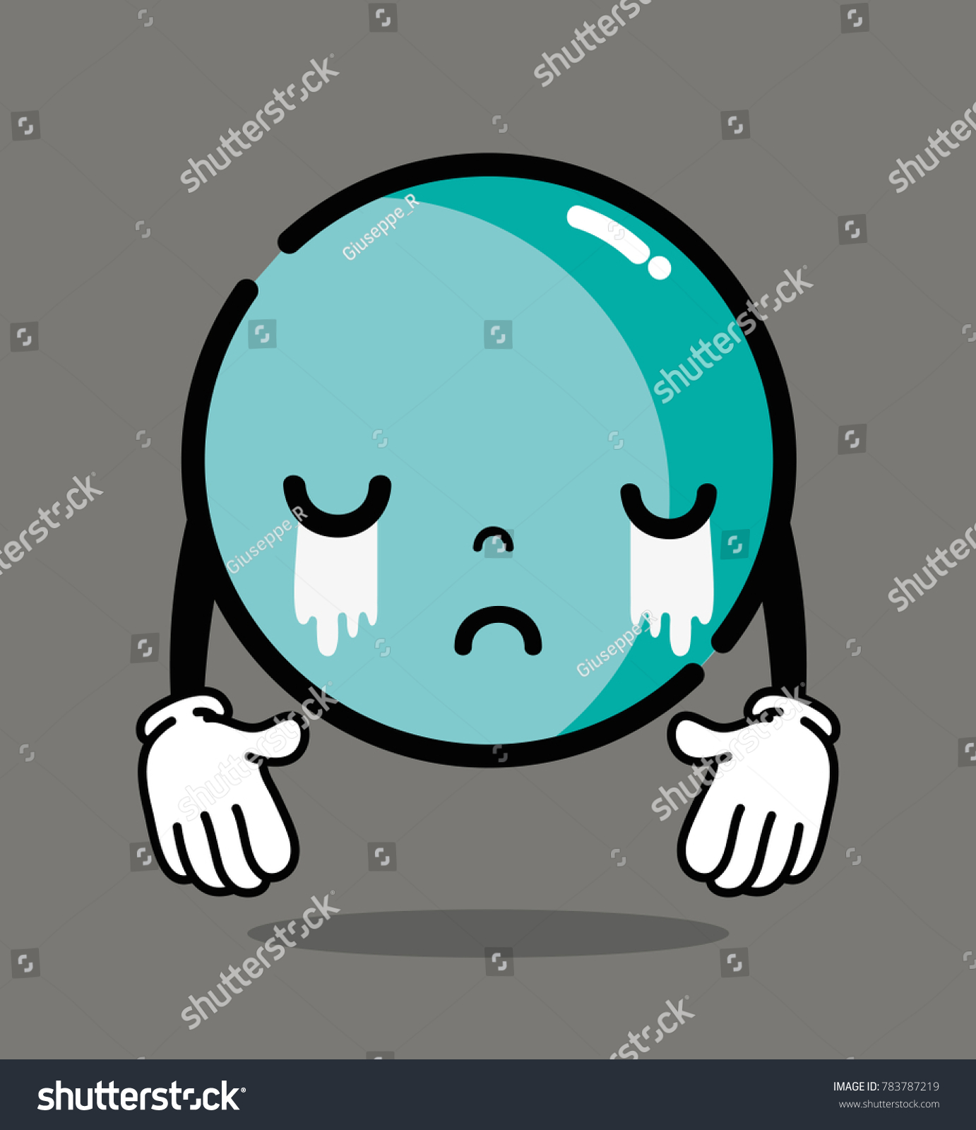 Emoji Character Face Crying Hands Stock Vector (Royalty Free) 783787219