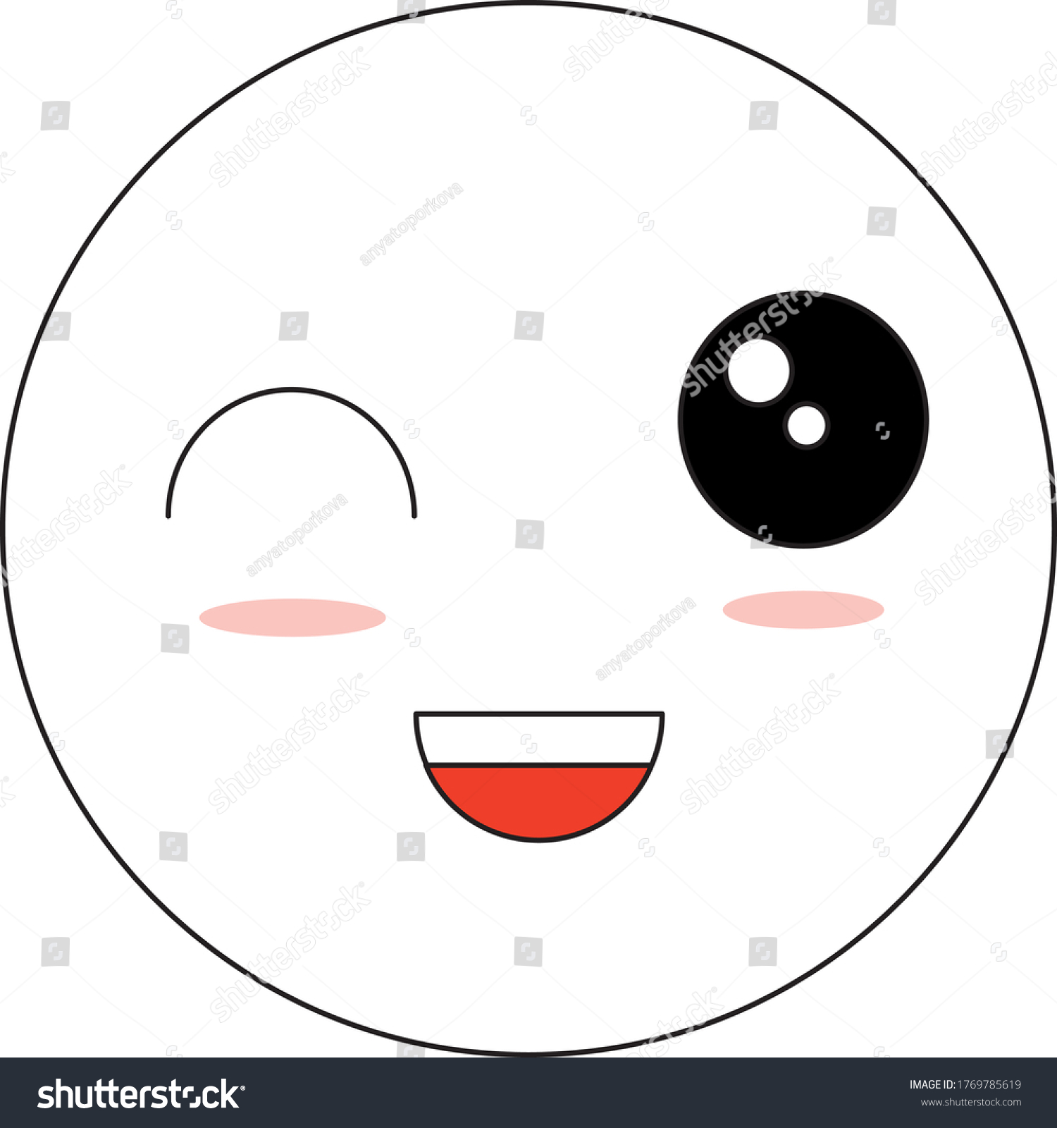 Emoji Face Cute Vector Grafic Stock Vector (Royalty Free) 1769785619