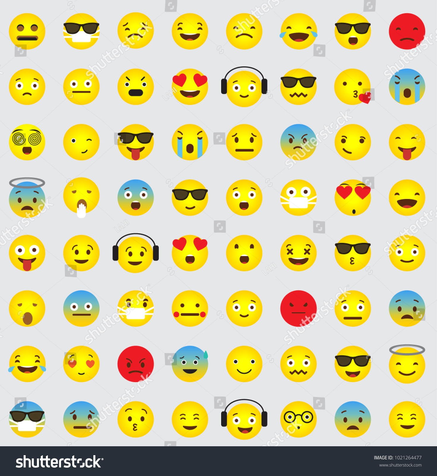 Emoji Icon Collection Stock Vector (Royalty Free) 1021264477 | Shutterstock