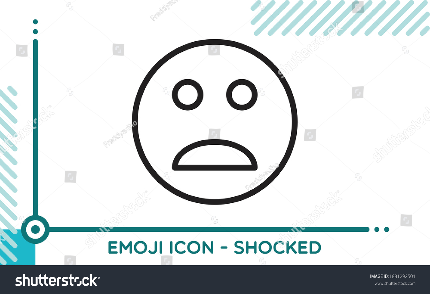 Icono del vector Emoji Cara impactada: vector de stock (libre de ...