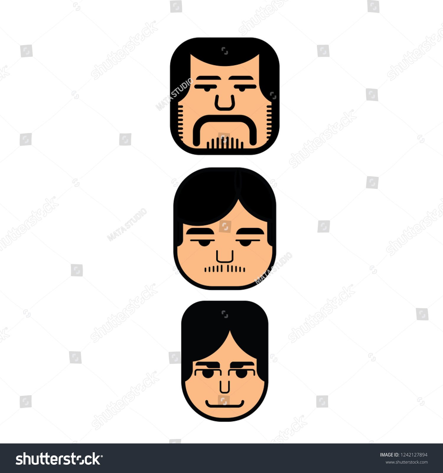 Emojicons Face Vector: vector de stock (libre de regalías) 1242127894 ...