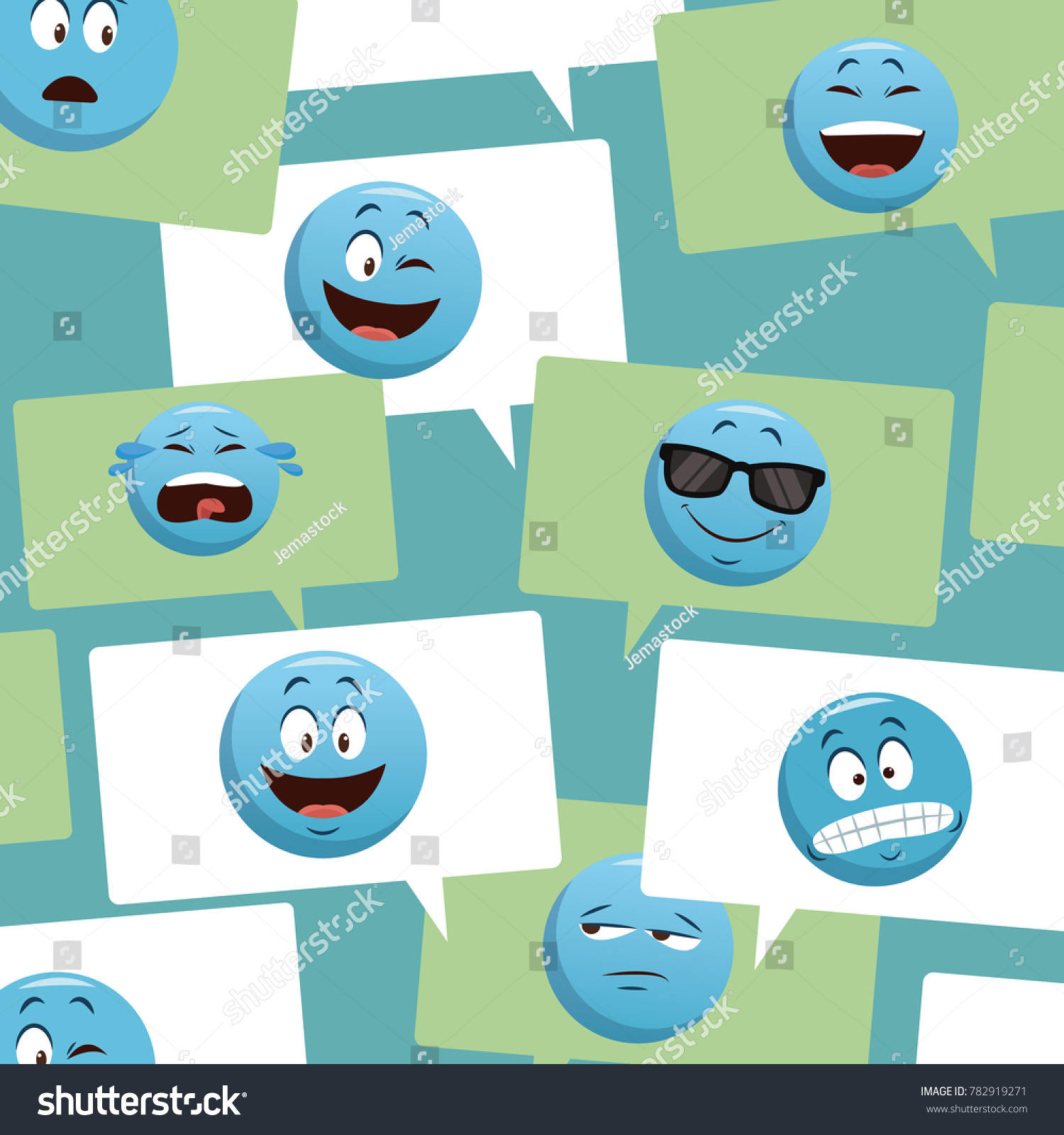 Emojis Chat Icons Stock Vector (Royalty Free) 782919271