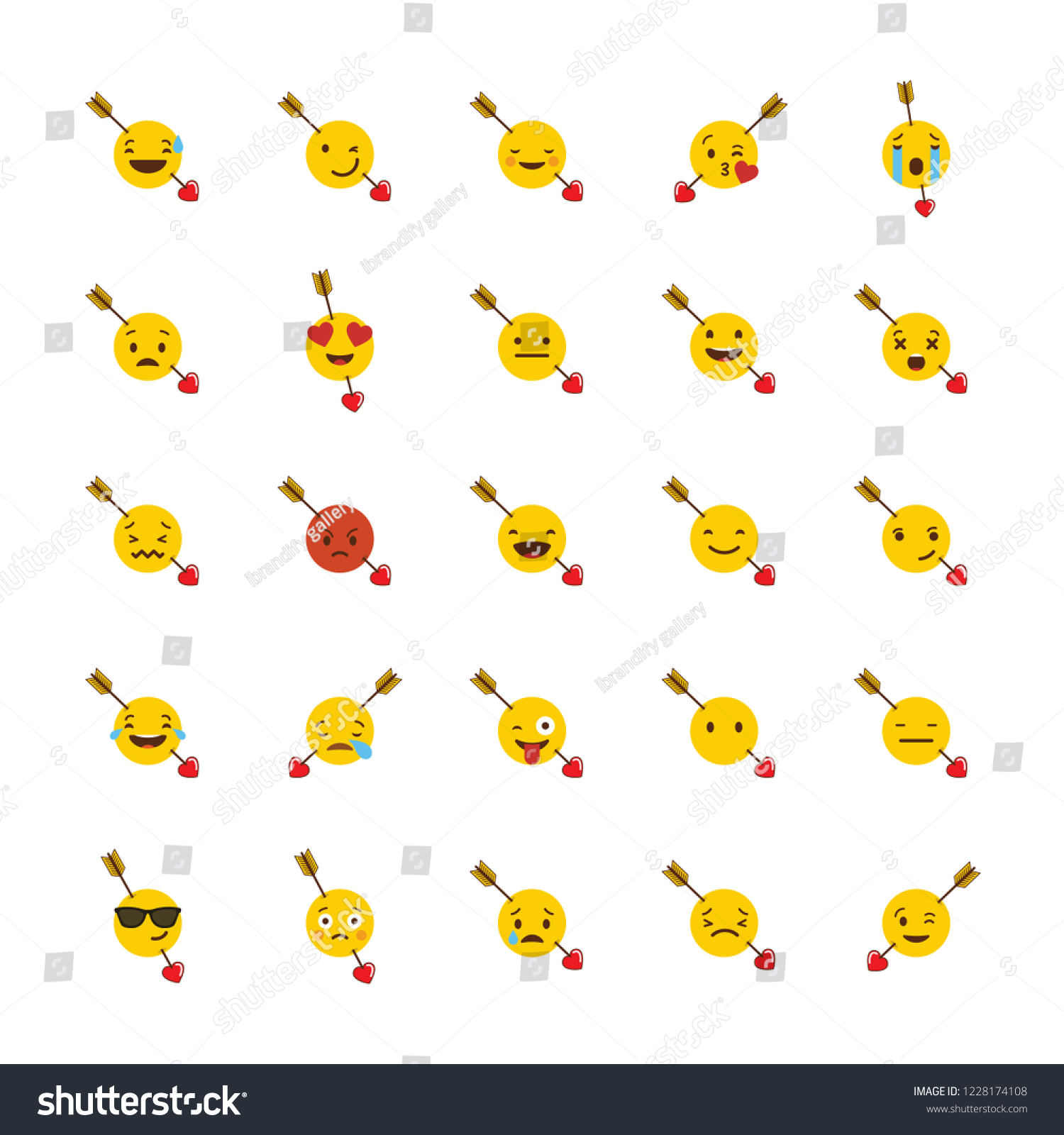 Emojis Set Design Vector Stock Vector (Royalty Free) 1228174108 ...