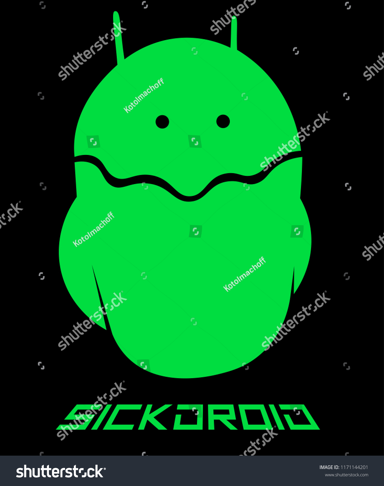 Emoticon Android Sick Android Minimalism Creative Stock Vector (Royalty ...