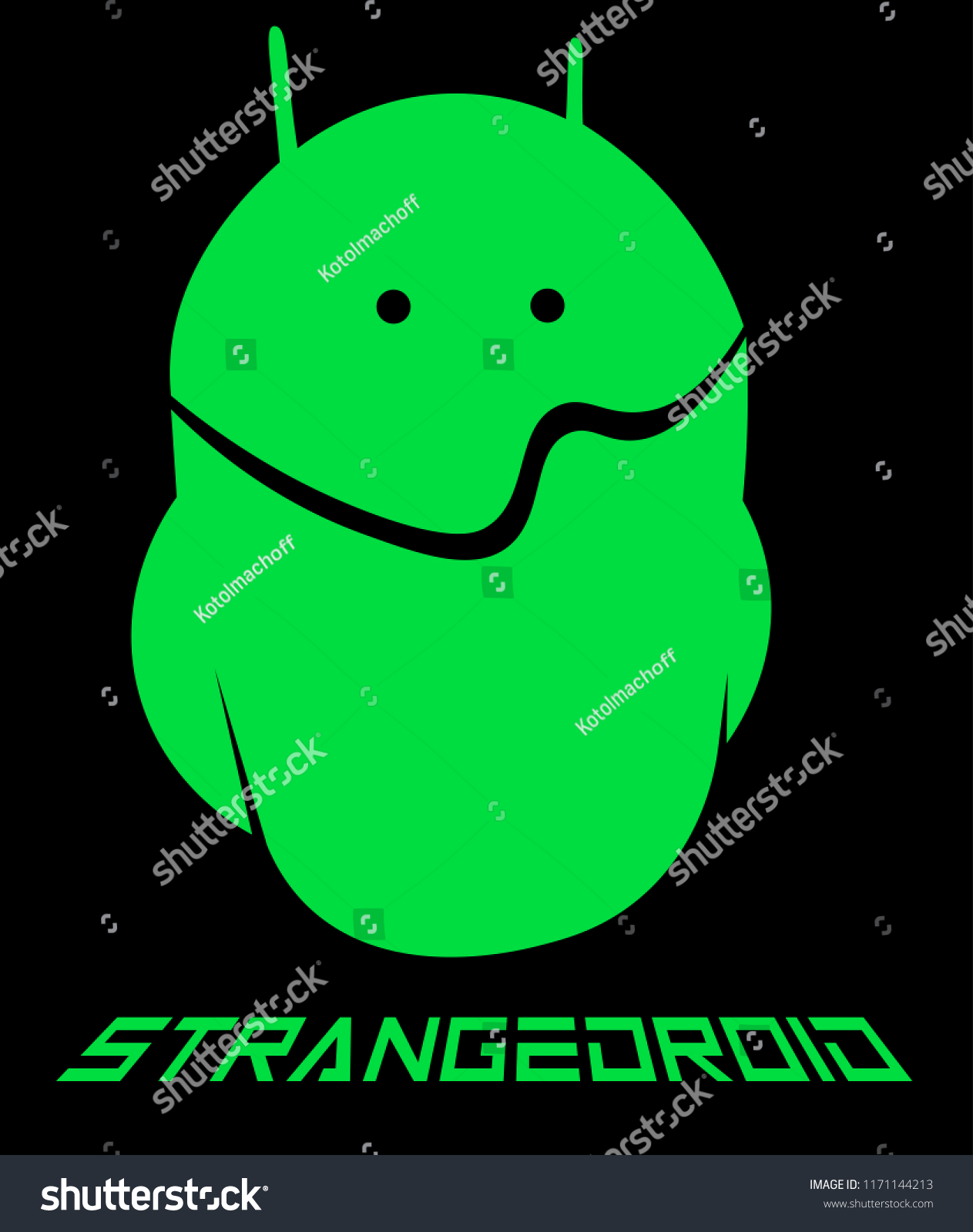 Emoticon Android Strange Android Minimalism Creative Stock Vector ...
